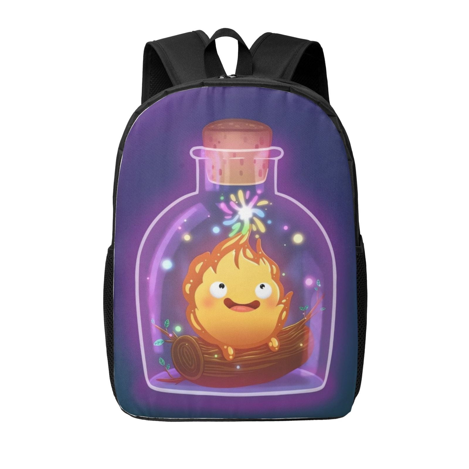 Howl'S Moving Castle Calcifer Backpack 17 Inch Large Capacity Casual ...