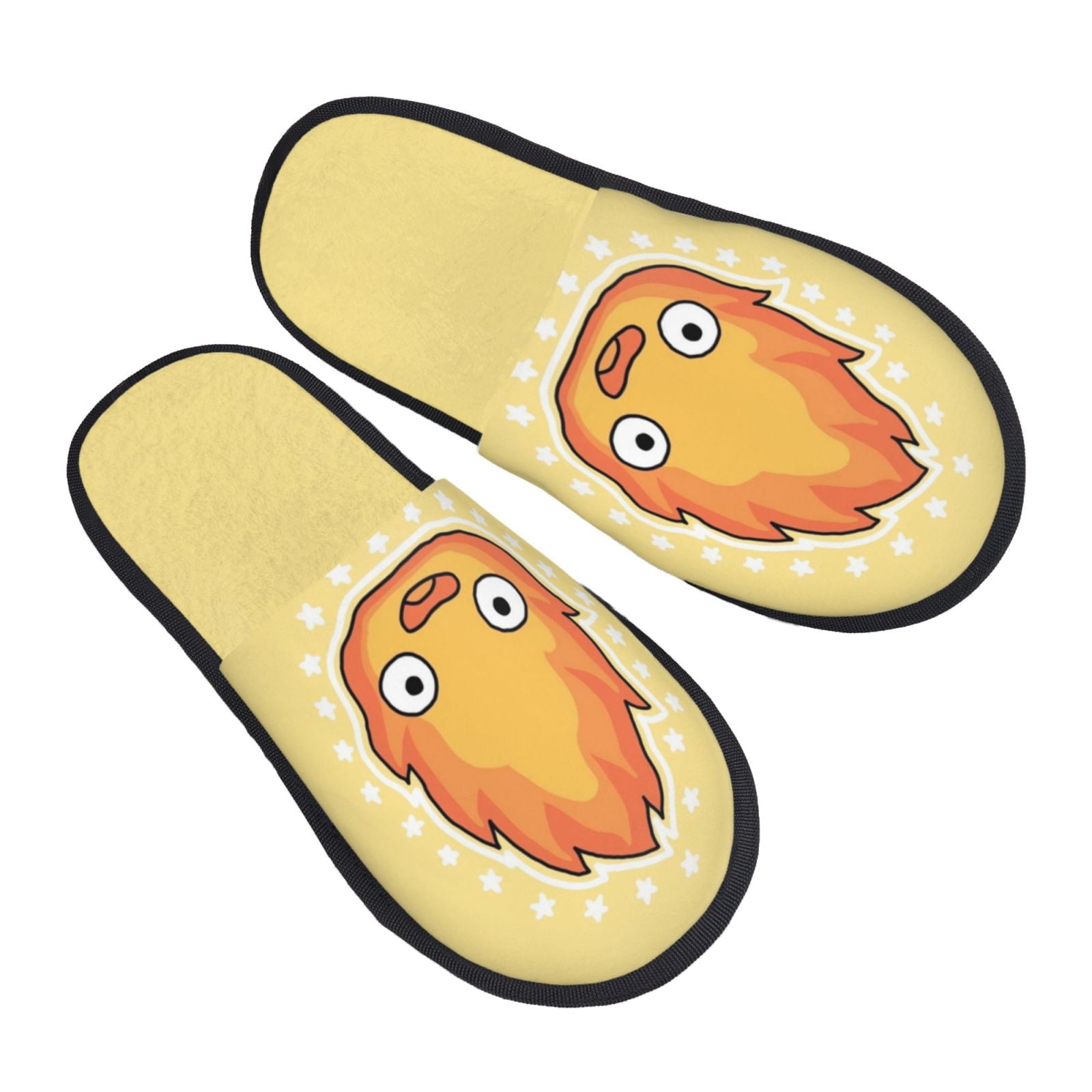 Howl'S Moving Castle Calcifer Furry Slippers For Men Women Fuzzy House ...