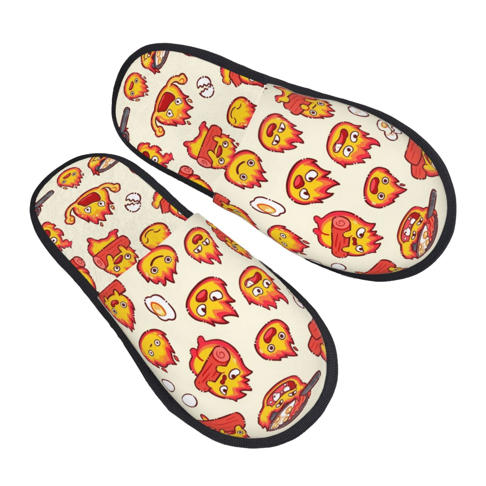 Howl'S Moving Castle Calcifer Furry Slippers For Men Women Fuzzy House ...