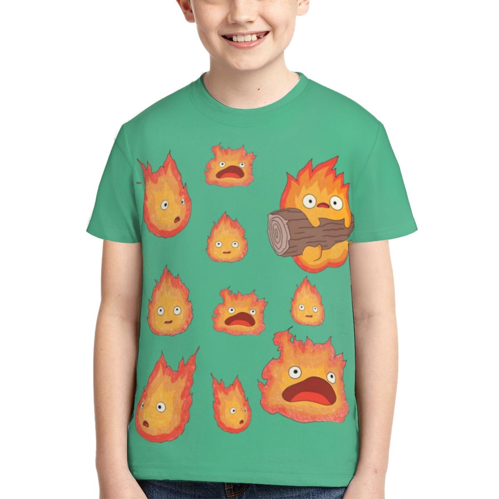 Howl'S Moving Castle Calcifer Kids T-Shirt 3d Printed Graphic T-Shirts ...