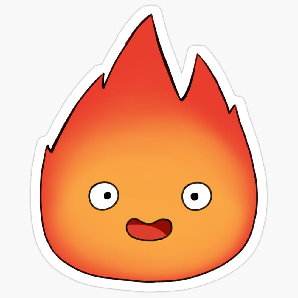 Howl'S Moving Castle Calcifer Sticker Phone Decal Water Bottle Stickers ...