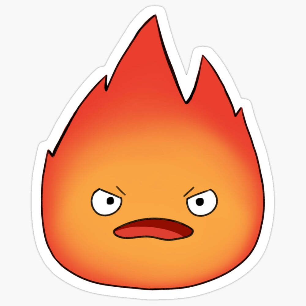 Howl'S Moving Castle Calcifer Sticker Phone Decal Water Bottle Stickers ...