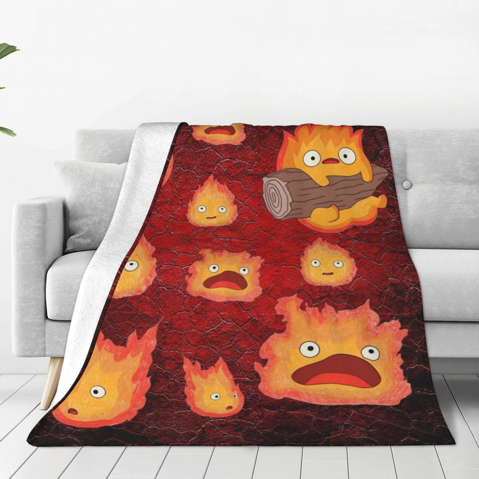 Howl'S Moving Castle Calcifer Throw Blanket Couch Bed Sofa Soft ...