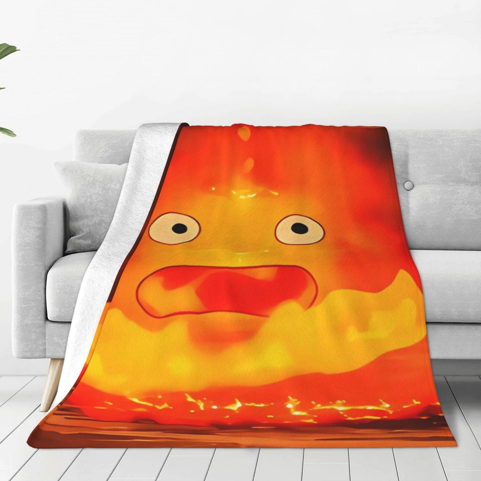 Howl'S Moving Castle Calcifer Throw Blanket Couch Bed Sofa Soft ...