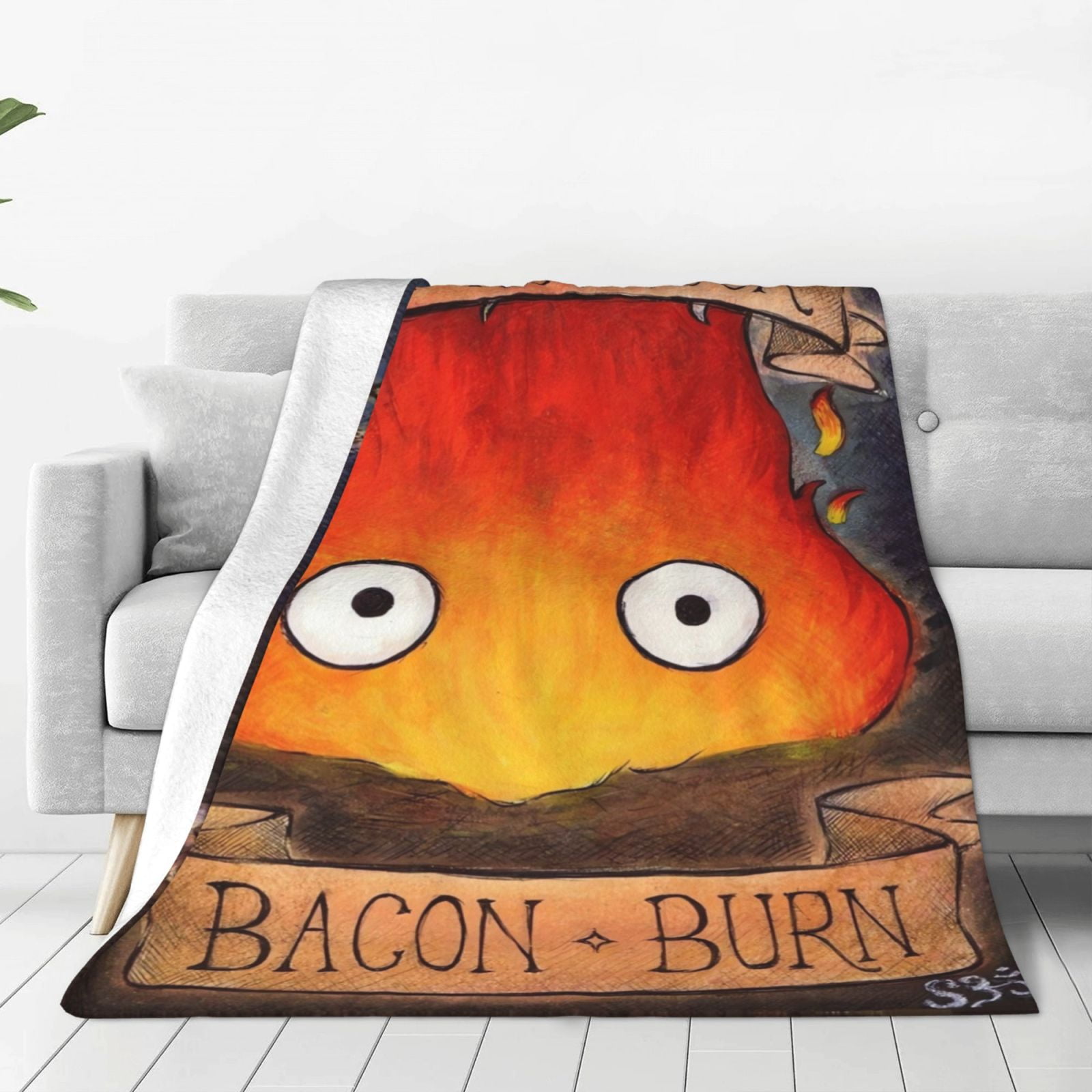 Howl'S Moving Castle Calcifer Throw Blanket Couch Bed Sofa Soft ...