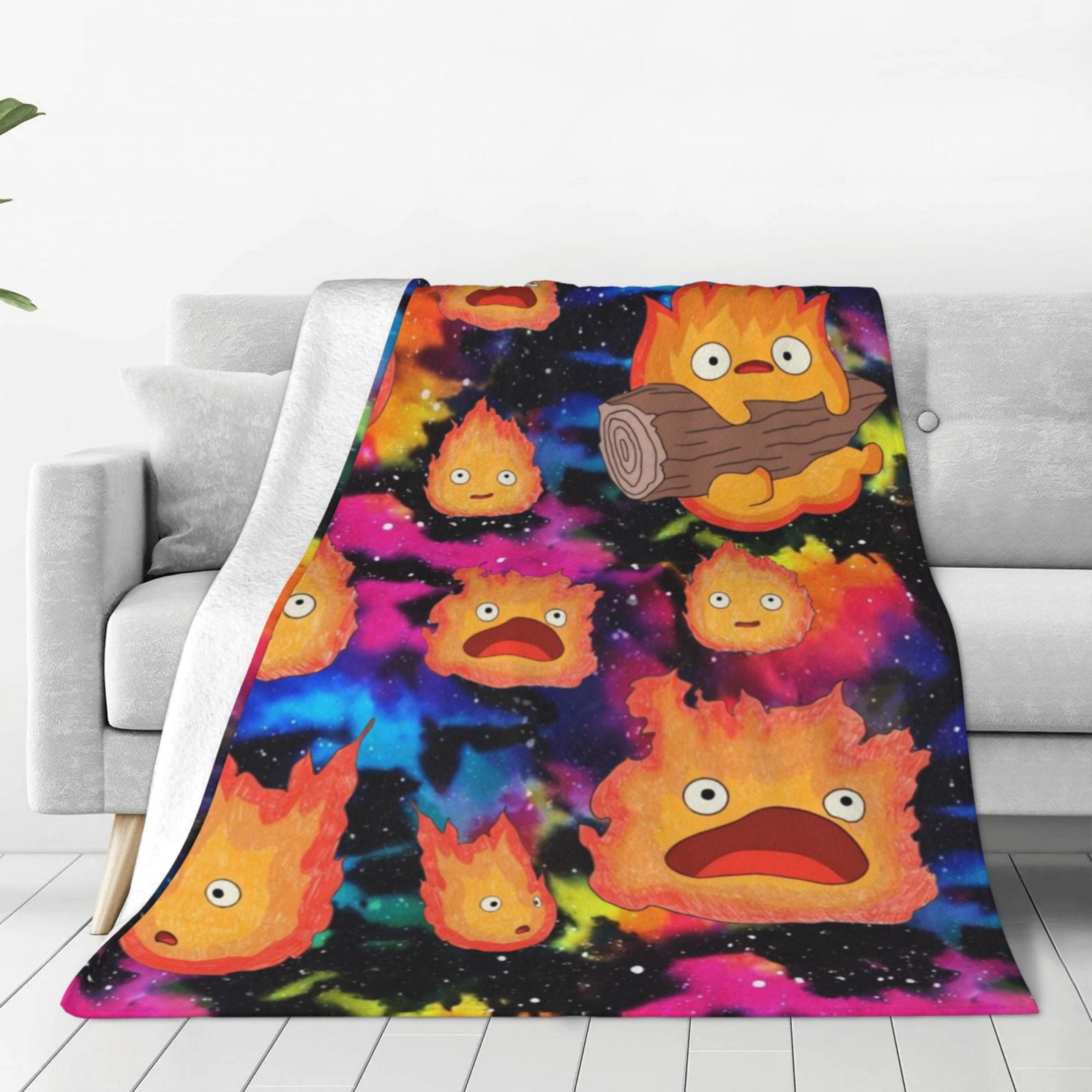 Howl'S Moving Castle Calcifer Throw Blanket Couch Bed Sofa Soft ...