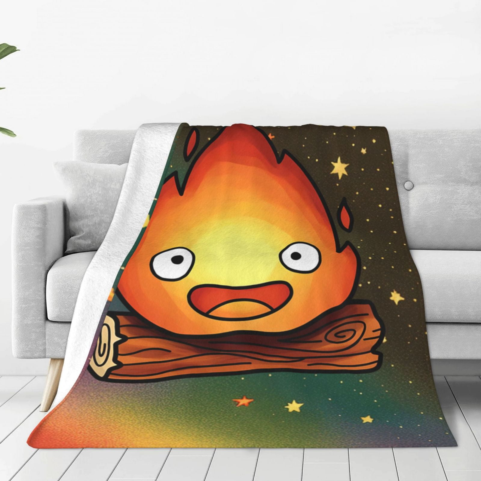 Howl'S Moving Castle Calcifer Throw Blanket Couch Bed Sofa Soft ...