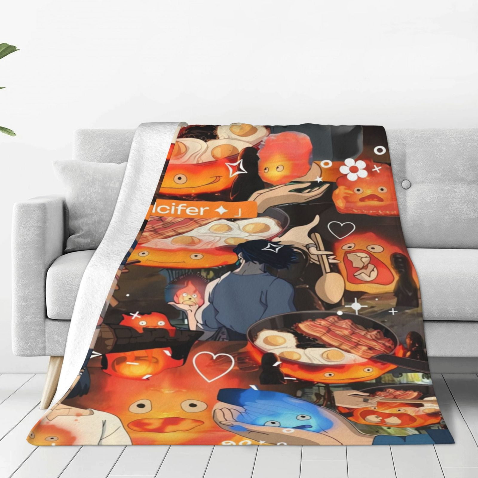 Howl'S Moving Castle Calcifer Throw Blanket Couch Bed Sofa Soft ...