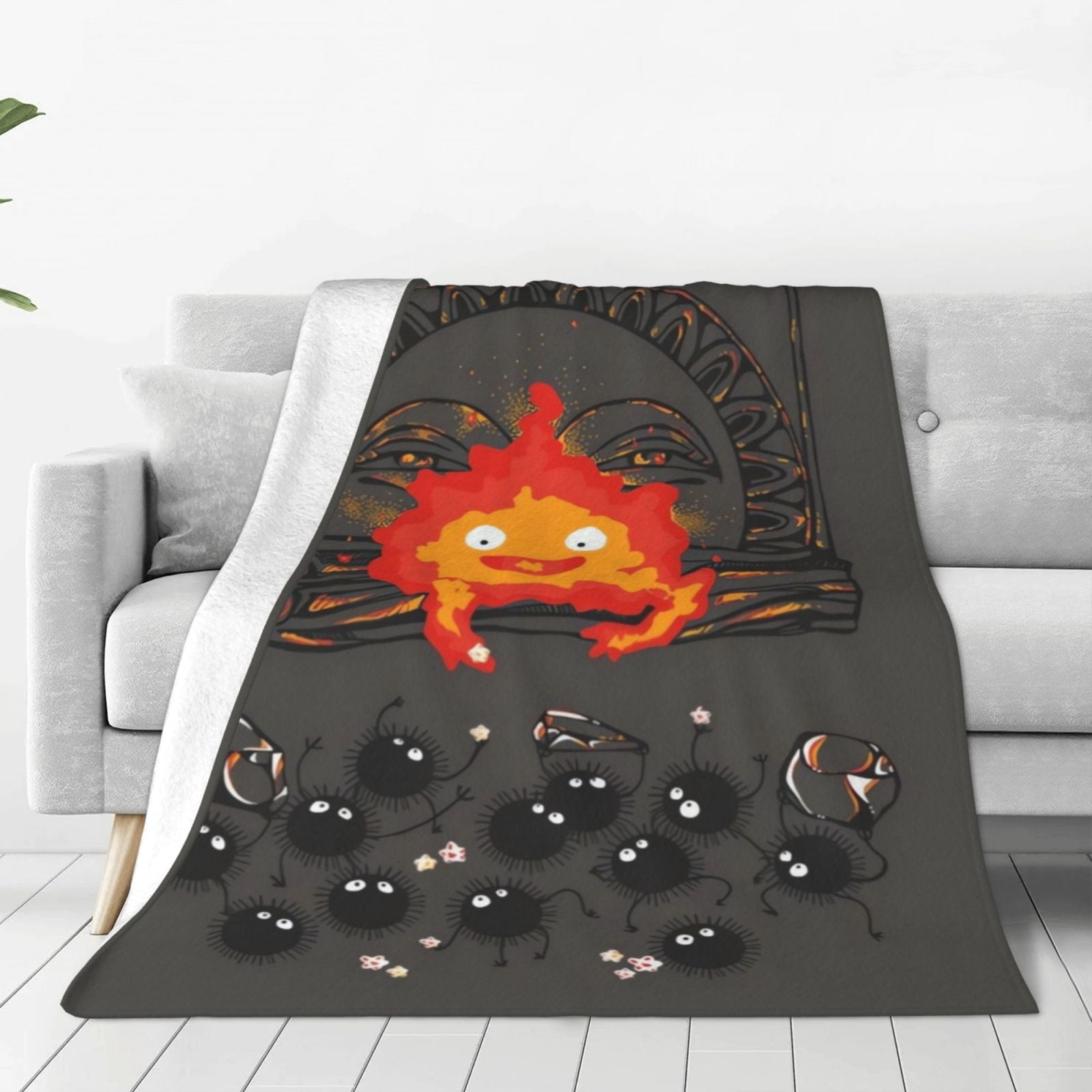 Howl'S Moving Castle Calcifer Throw Blanket Couch Bed Sofa Soft ...