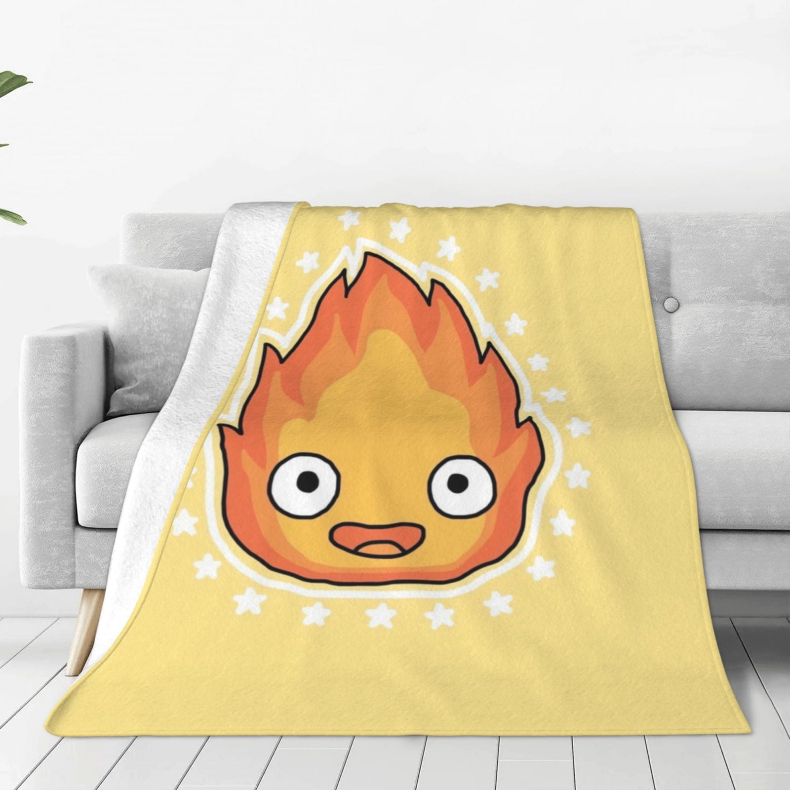 Howl'S Moving Castle Calcifer Throw Blanket Couch Bed Sofa Soft ...