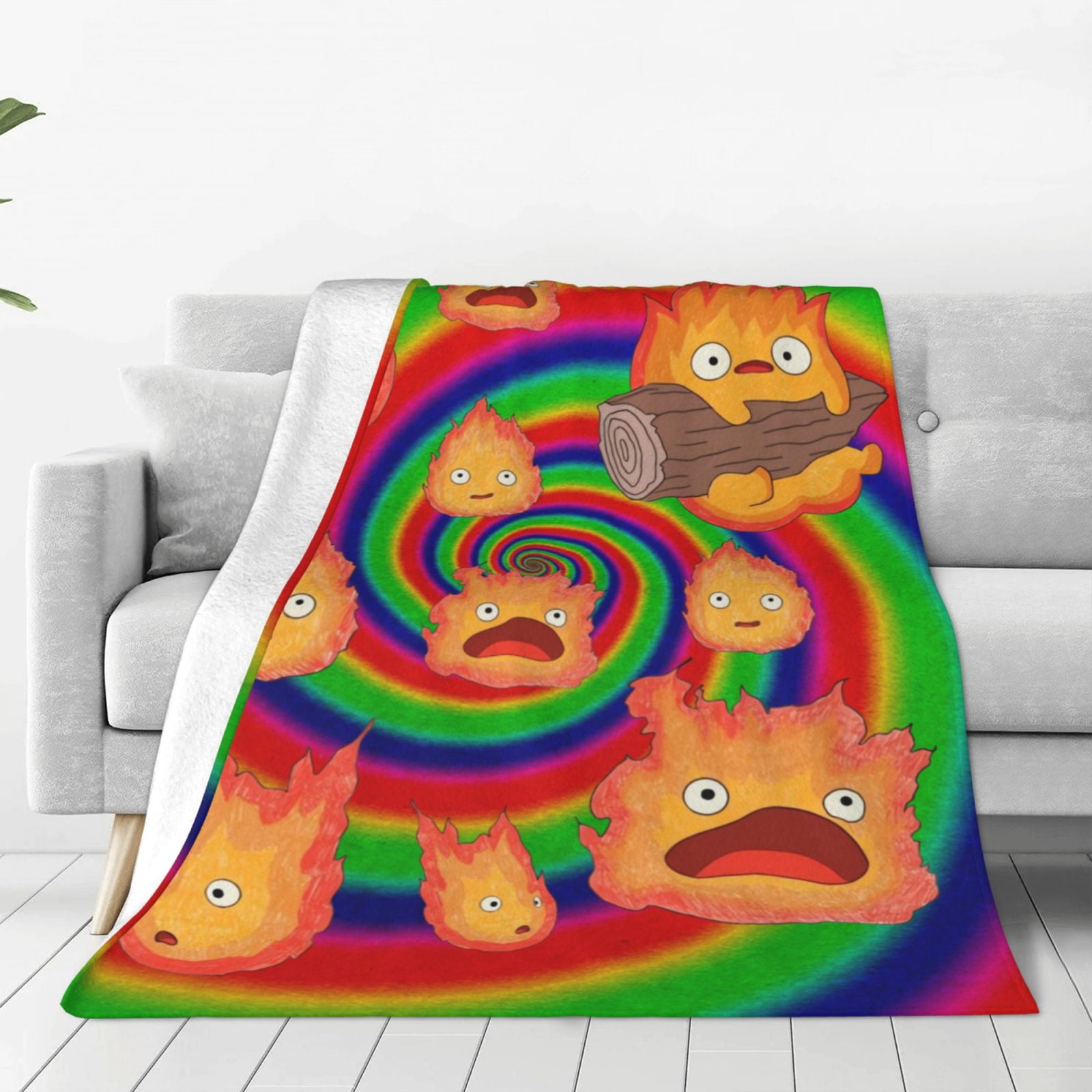 Howl'S Moving Castle Calcifer Throw Blanket Couch Bed Sofa Soft ...