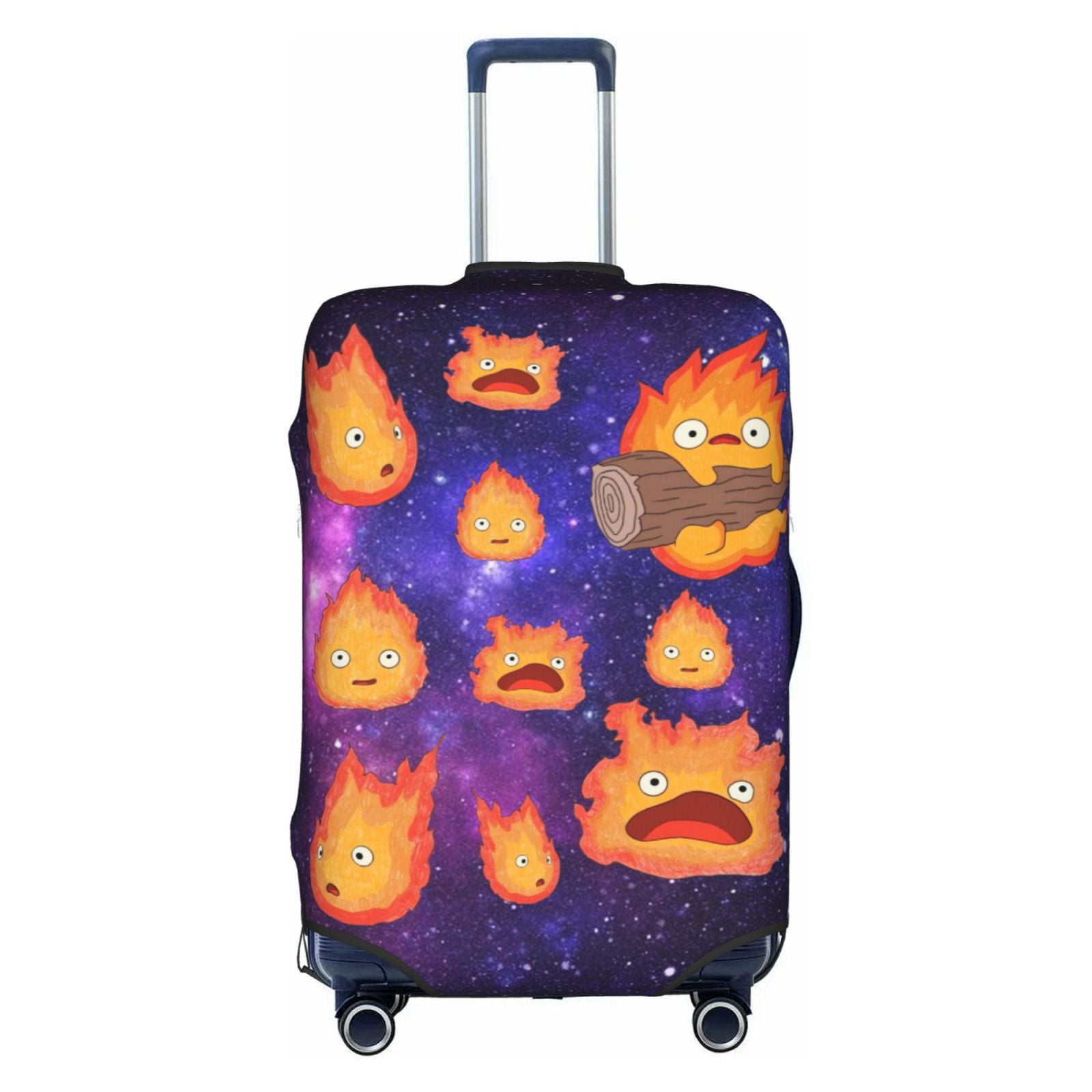 Howl'S Moving Castle Calcifer Travel Luggage Cover, Colorful Suitcase ...