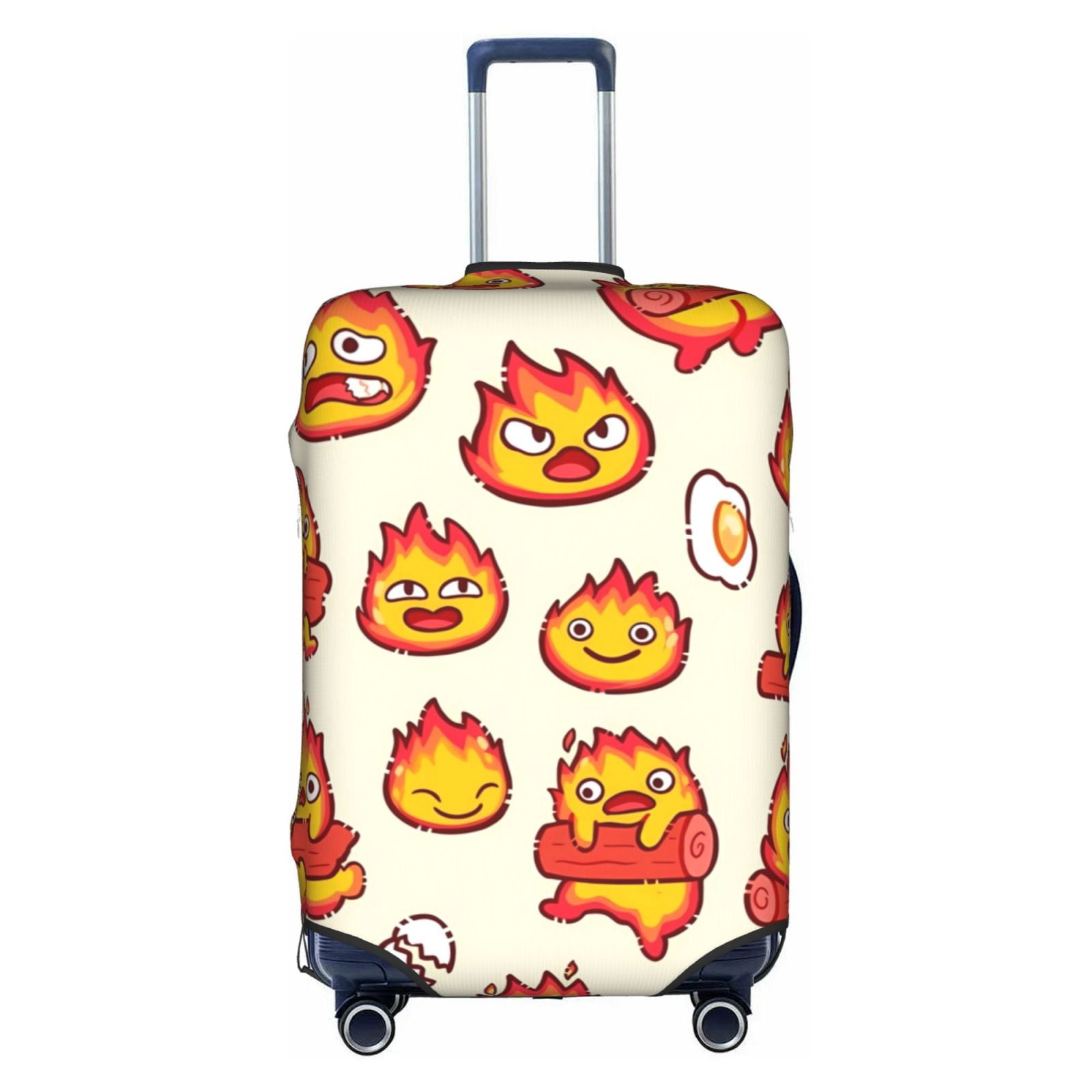 Howl'S Moving Castle Calcifer Travel Luggage Cover, Colorful Suitcase ...