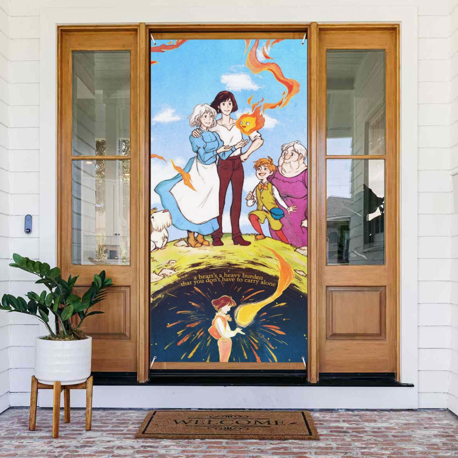 Howl'S Moving Castle Door Cover Decoration Front Door Cover 72.8 X 35.4 ...