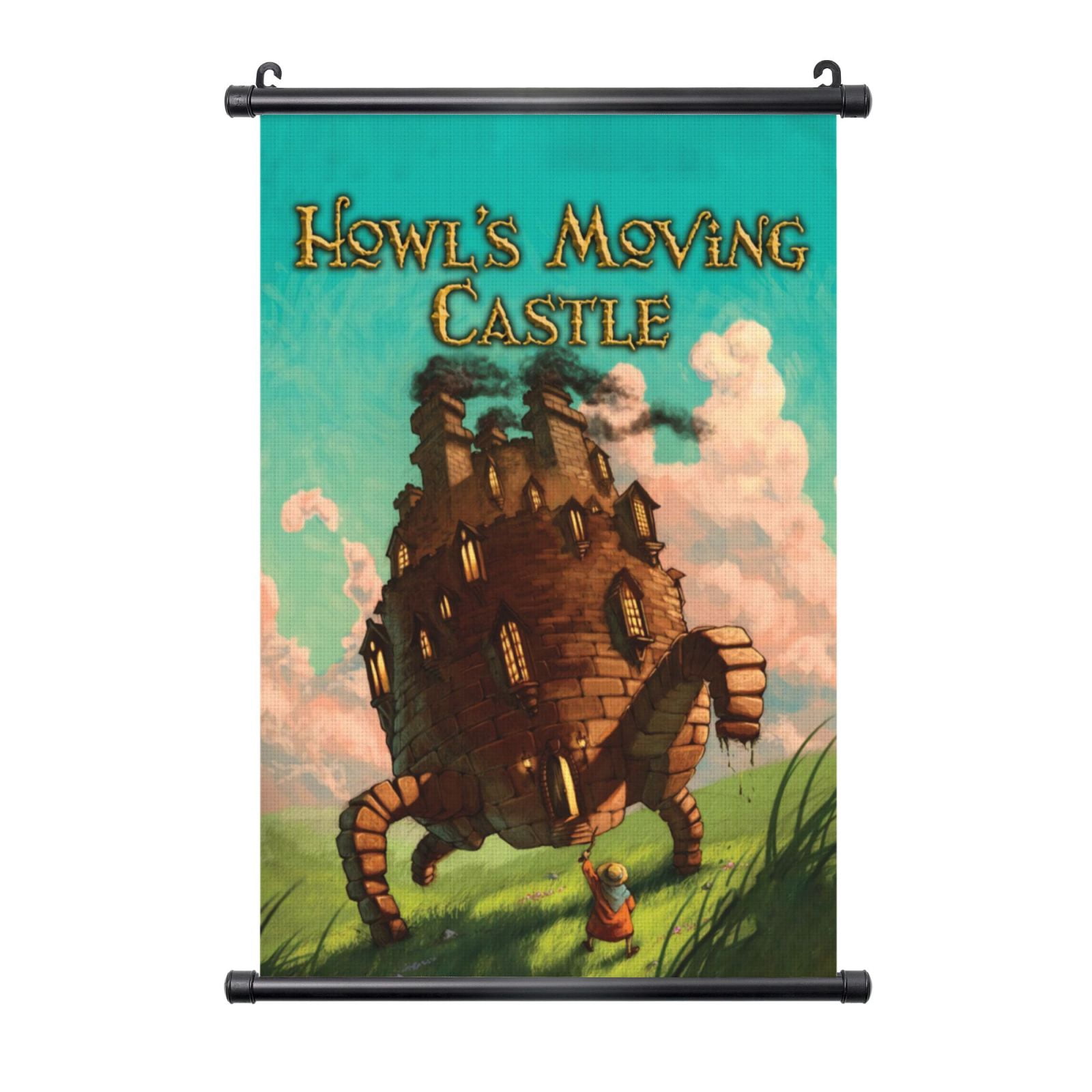 Howl'S Moving Castle Hanging Poster, Black Plastic Shaft Wall Hanging ...