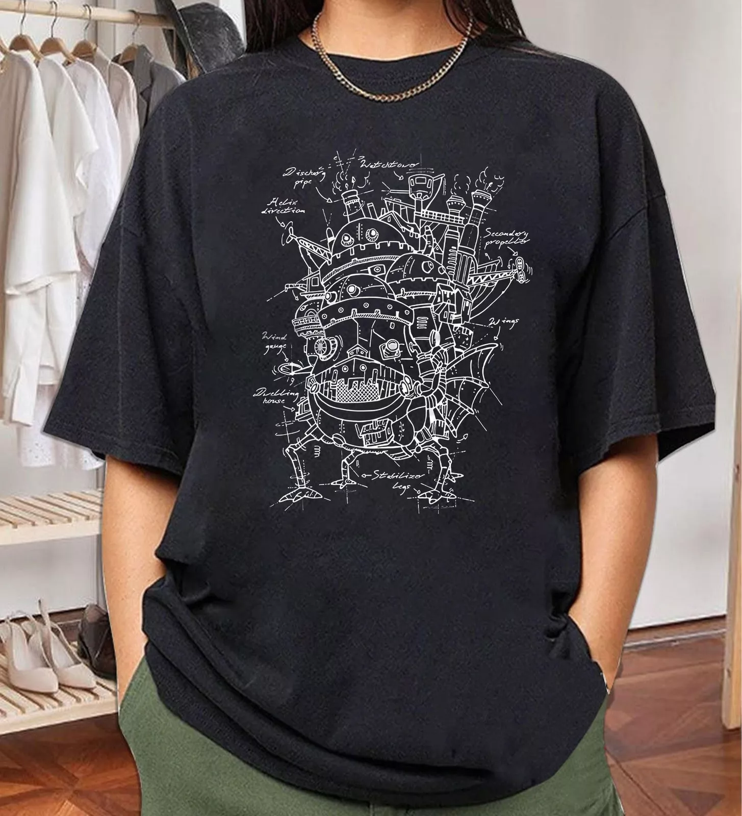 Howl S Moving Castle Sketch Shirt Ghibli Shirt Hayao Miyazaki Studio ...