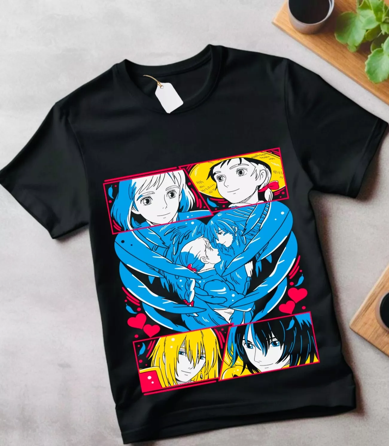 Howl and Sophie T-shirt Howl's Moving Castle Hayao Miyazaki Anime Gifts ...