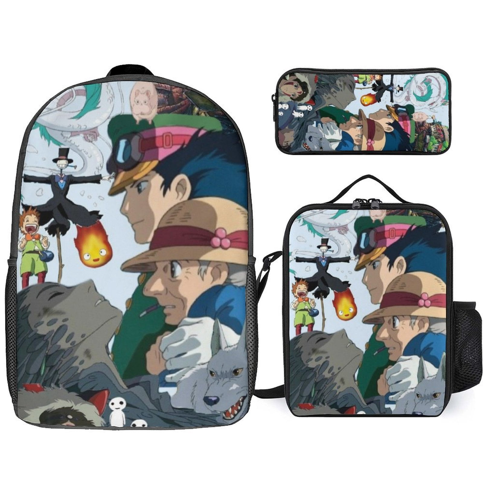 Howl's Moving Castle 3 Piece Set School Bag Set Daypack Backpack Tote ...