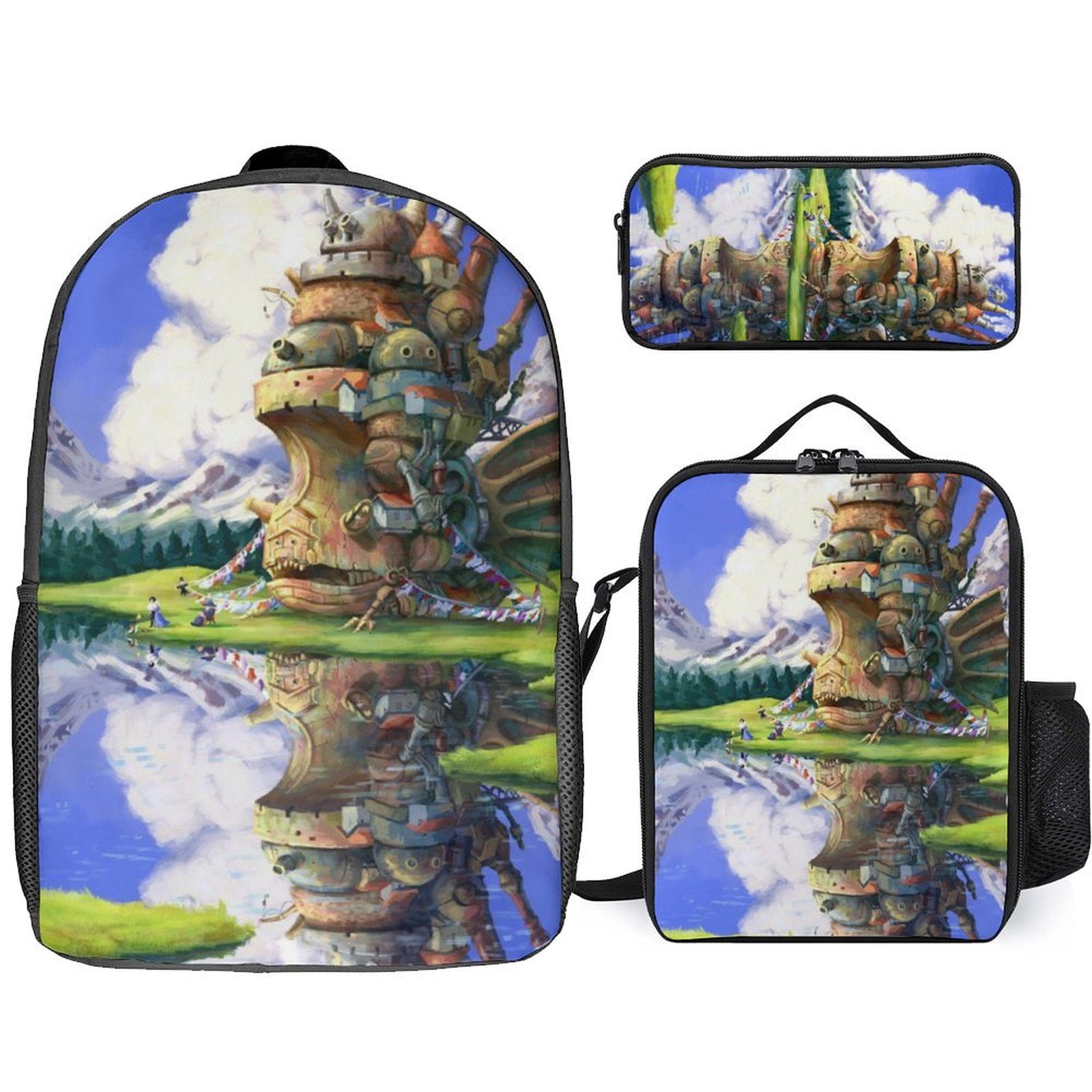 Howl's Moving Castle 3 Piece Set School Bag Set Daypack Backpack Tote ...