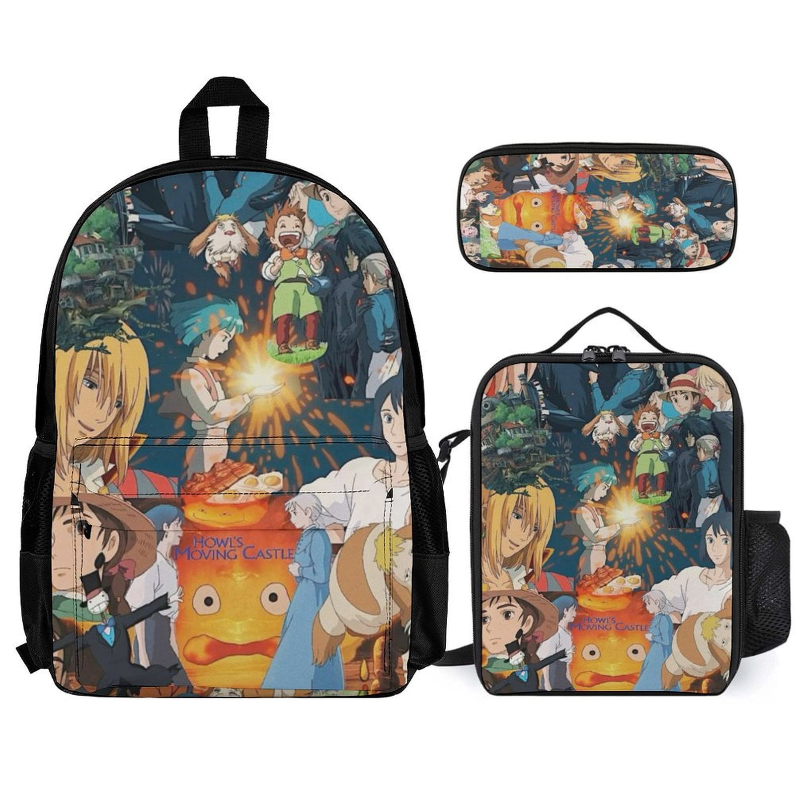 Howl's Moving Castle Backpack 3Pcs Set Lunch Box Stationery Case ...