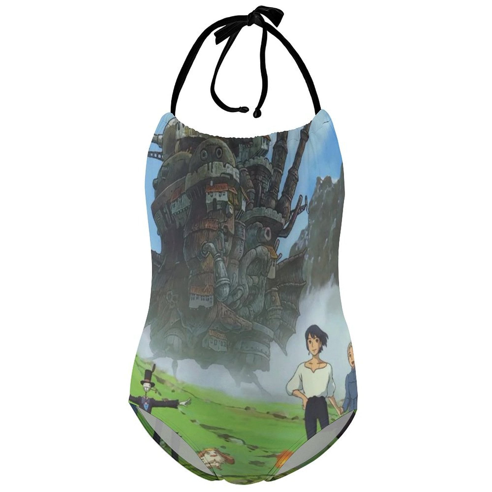 Howl's Moving Castle Girls One Piece Swimsuit Quick Dry Swimwear Print ...