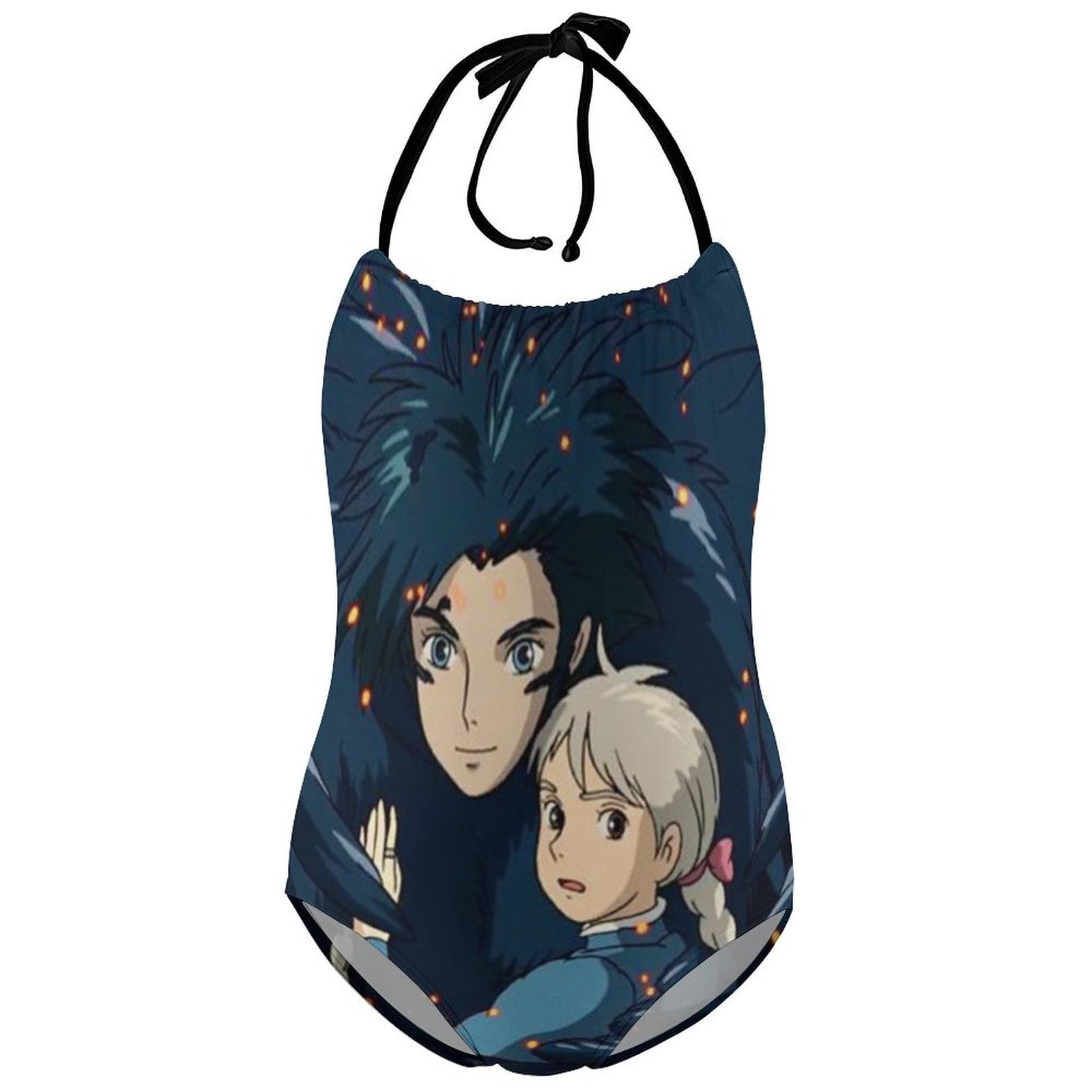 Howl's Moving Castle Girls One Piece Swimsuit Quick Dry Swimwear Print ...