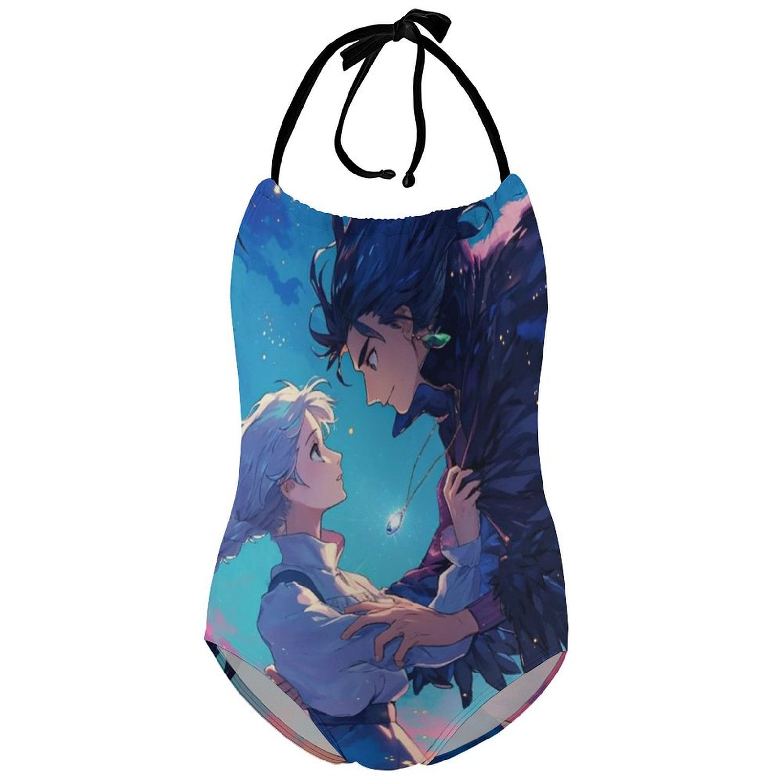 Howl's Moving Castle Girls One Piece Swimsuit Quick Dry Swimwear Print ...