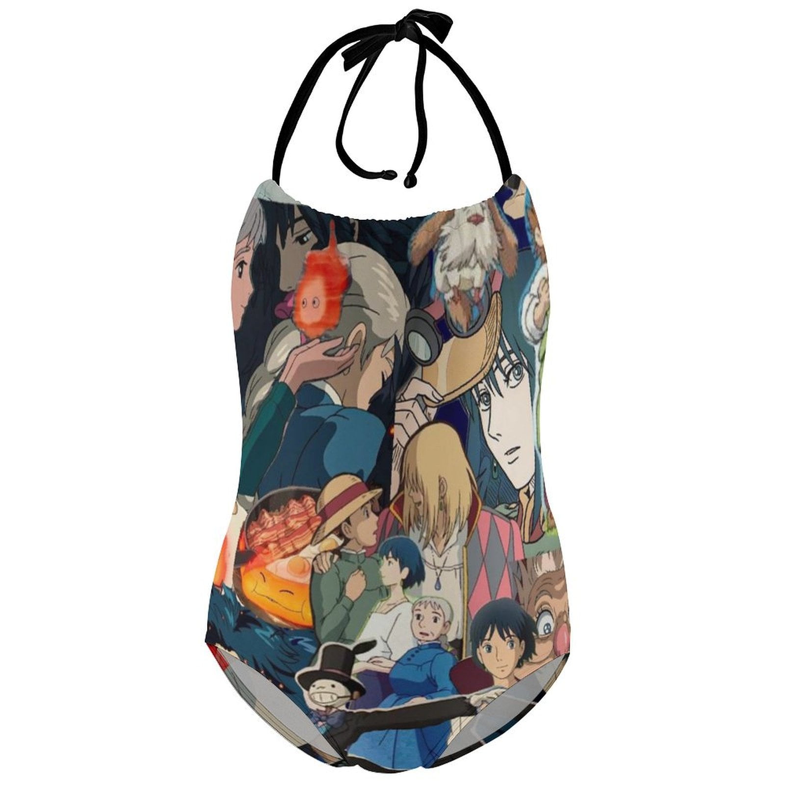 Howl's Moving Castle Girls One Piece Swimsuit Quick Dry Swimwear Print ...