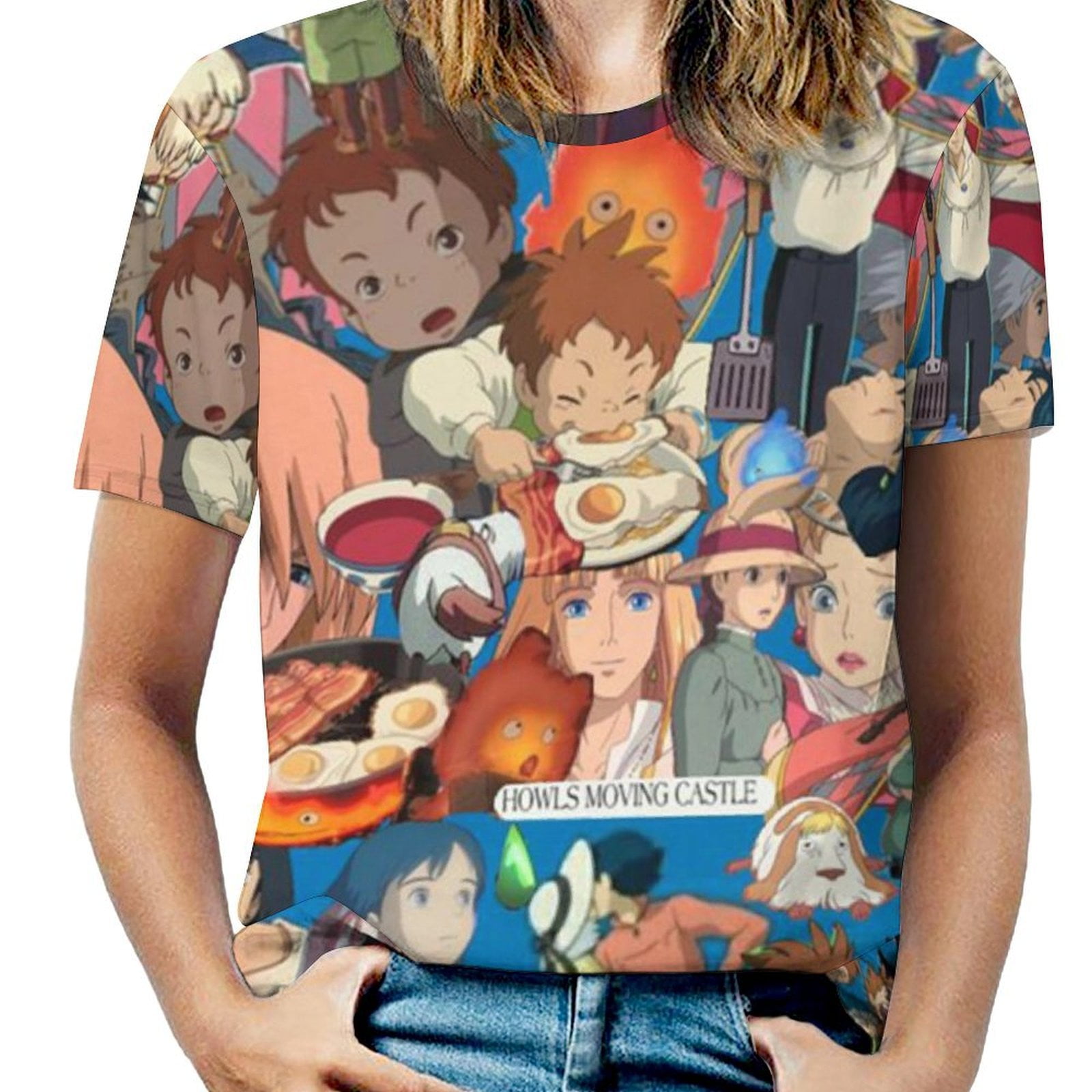 Howl's Moving Castle Women's Casual T-shirts Crew Neck Short Sleeve Tee ...
