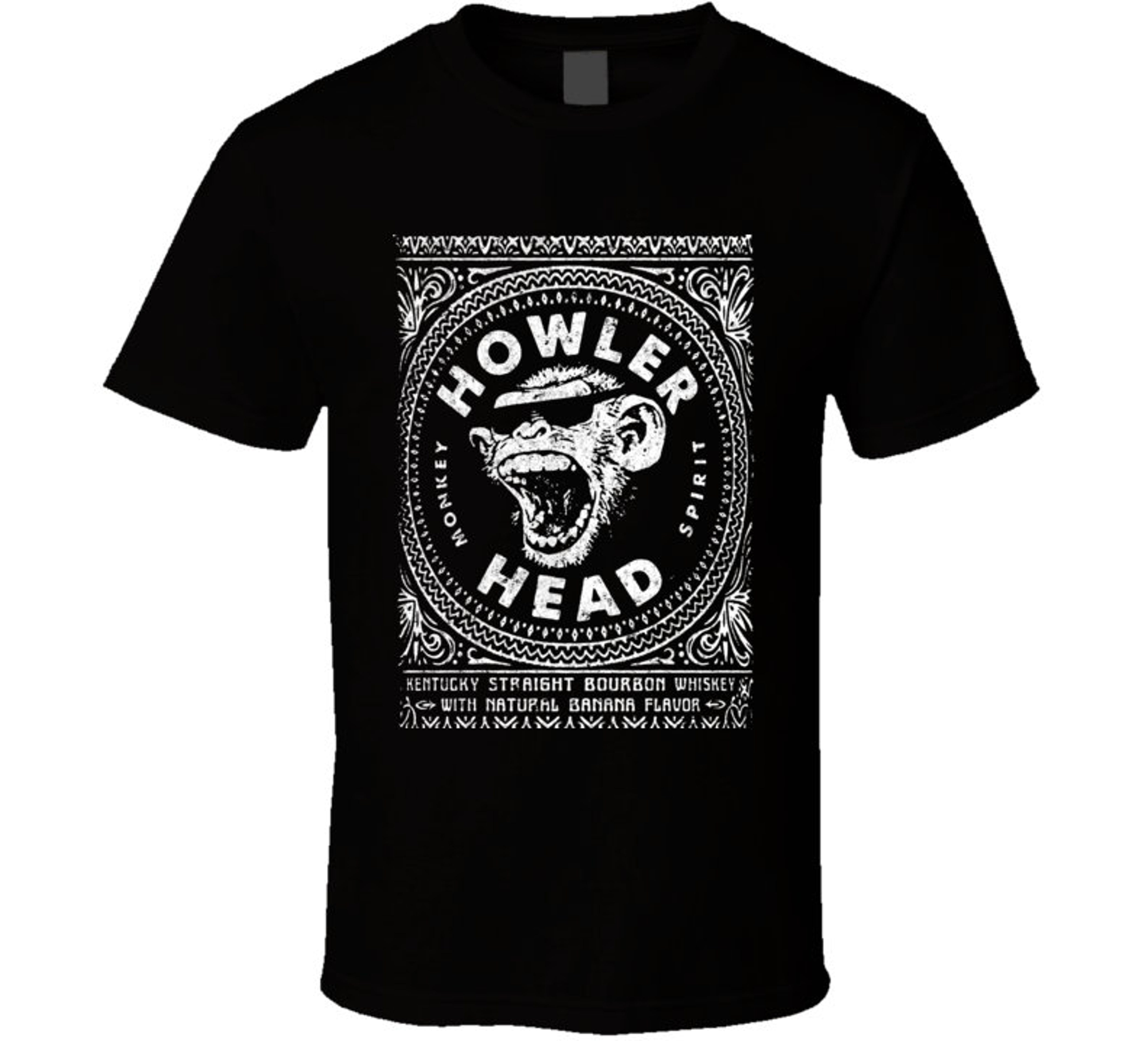 Howler Head Monkey Spirit Kentucky Straight Bourbon Logo Label T Shirt ...