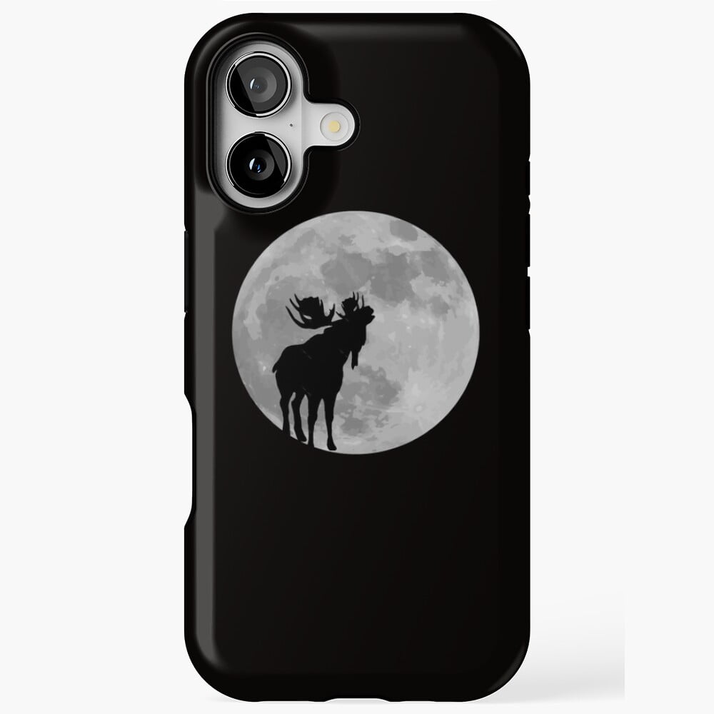 Howling Moose Full Moon Funny Lover Gift Phone Case 17 16 15 14 13 12 ...