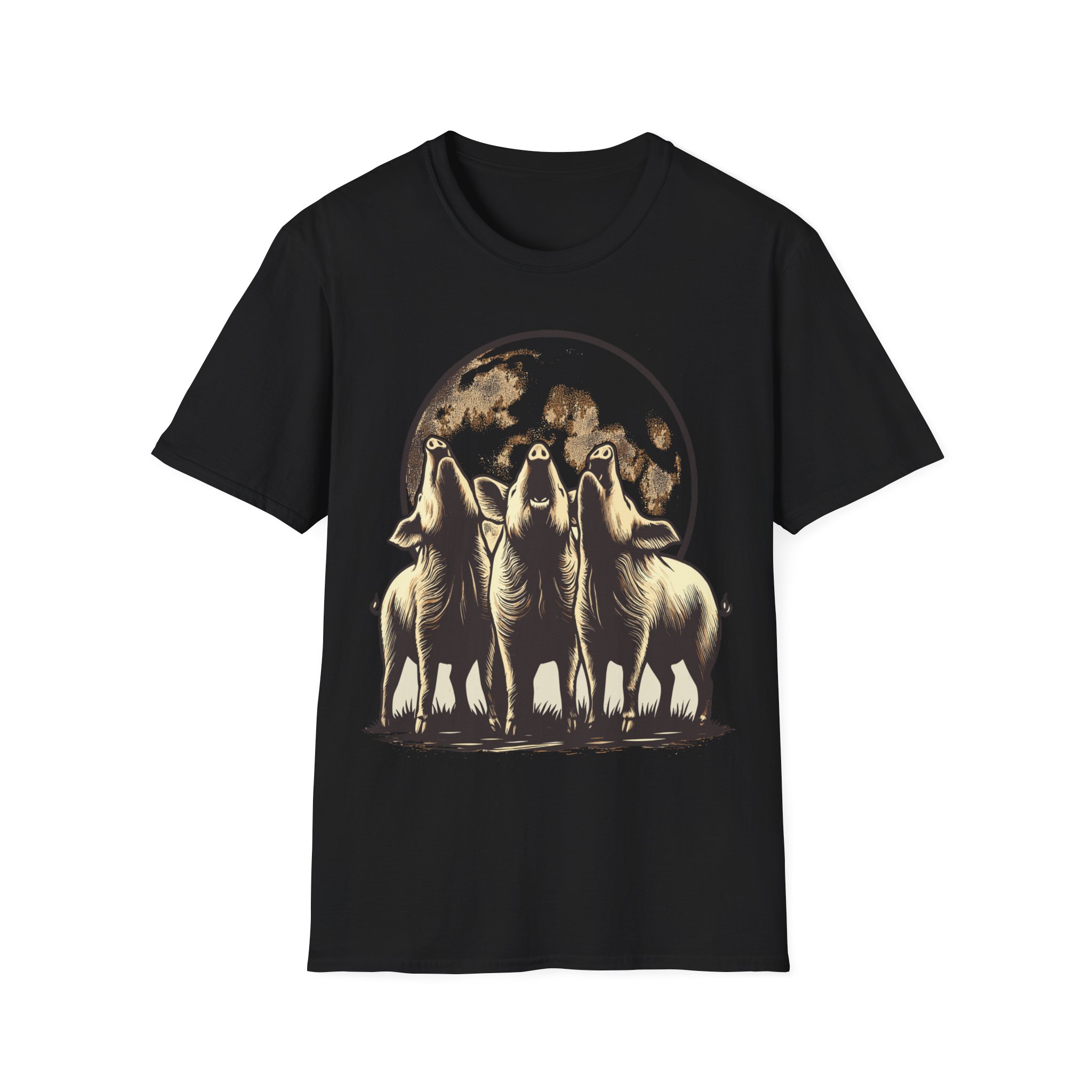 Howling Pigs at the Moon Quirky Farm Animal T-Shirt - Walmart.com