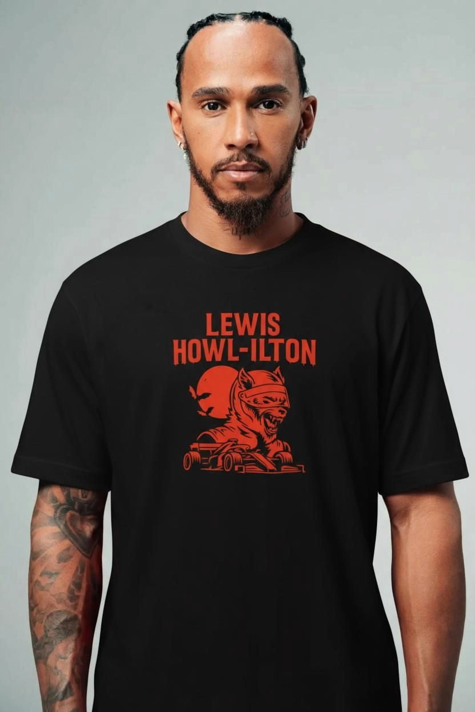 Howling Racer Dog Tee, Fierce Helmet Pup Illustration Driving a Cartoon ...