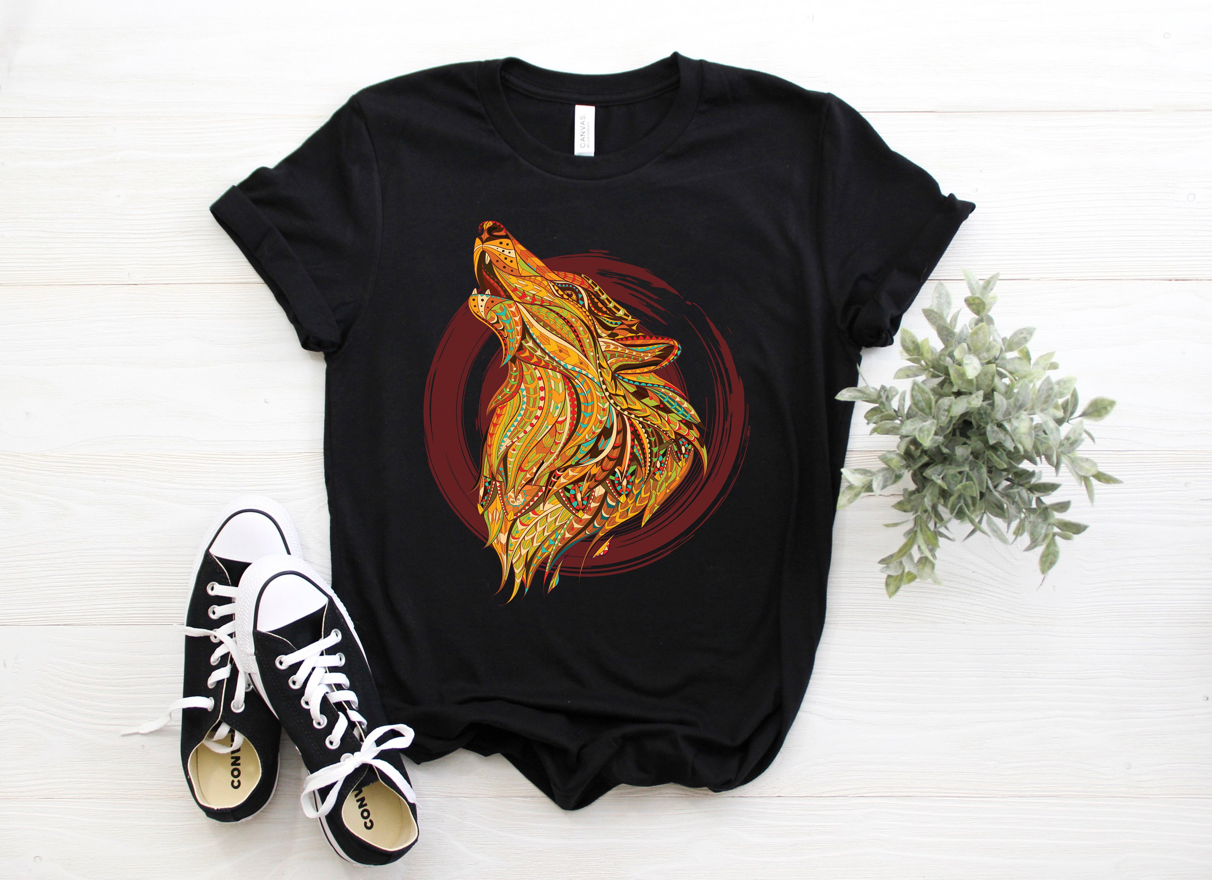 Howling Wolf Art Solo Lone Wolves Shirt, Wolf Lover Gifts, Hipster Wolf ...
