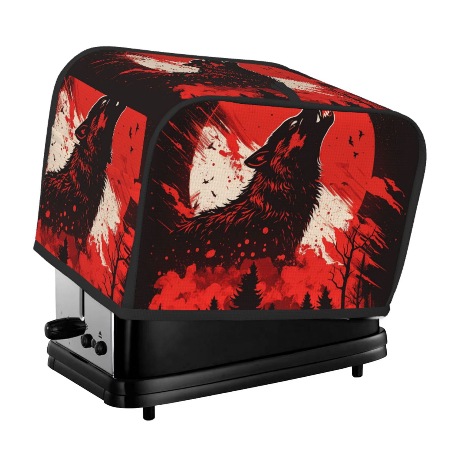 Howling Wolf Blood Red Moon Cool 2 Slice Toaster Cover Bread Maker Dust ...