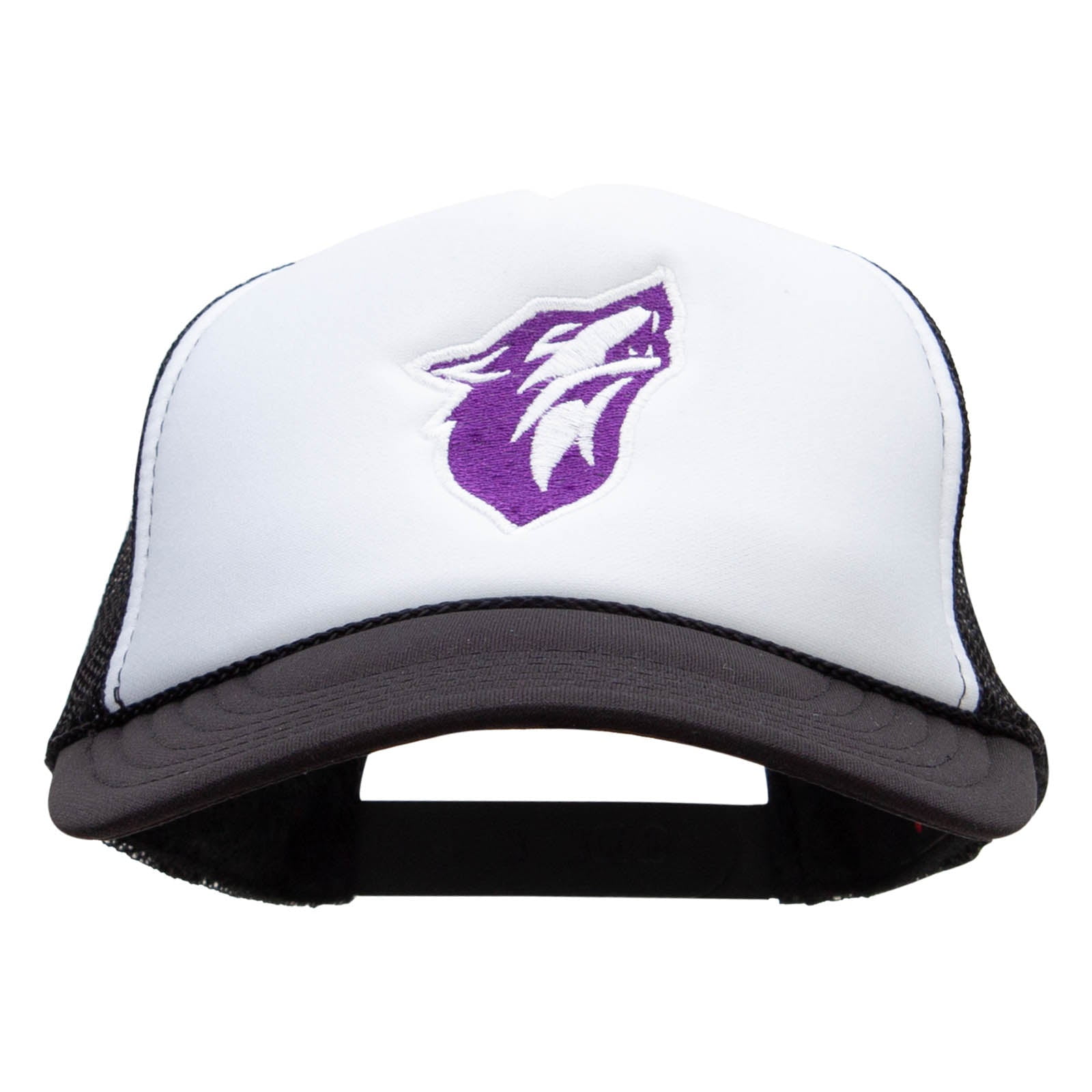 Howling Wolf Embroidered Two Tone Polyester 5 Panel Foam Front Mesh ...
