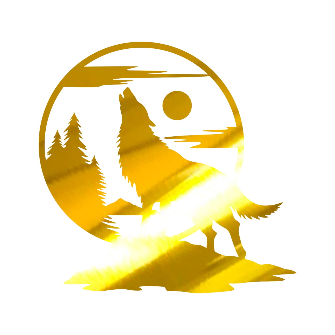 Howling Wolf Moon Sticker Decal Die Cut - Self Adhesive Vinyl ...