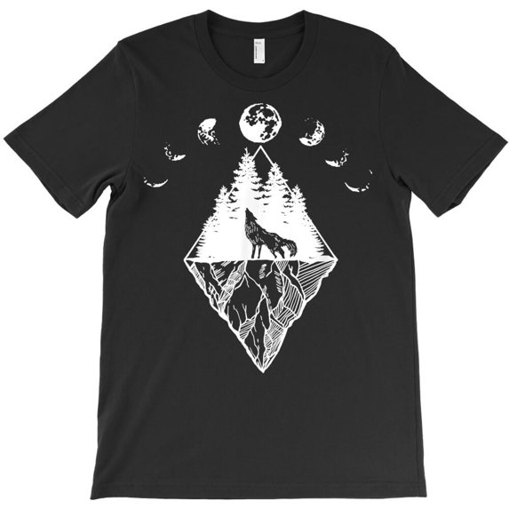 Howling Wolf Phases Of The Moon Themed Funny and Cute and Animal and ...