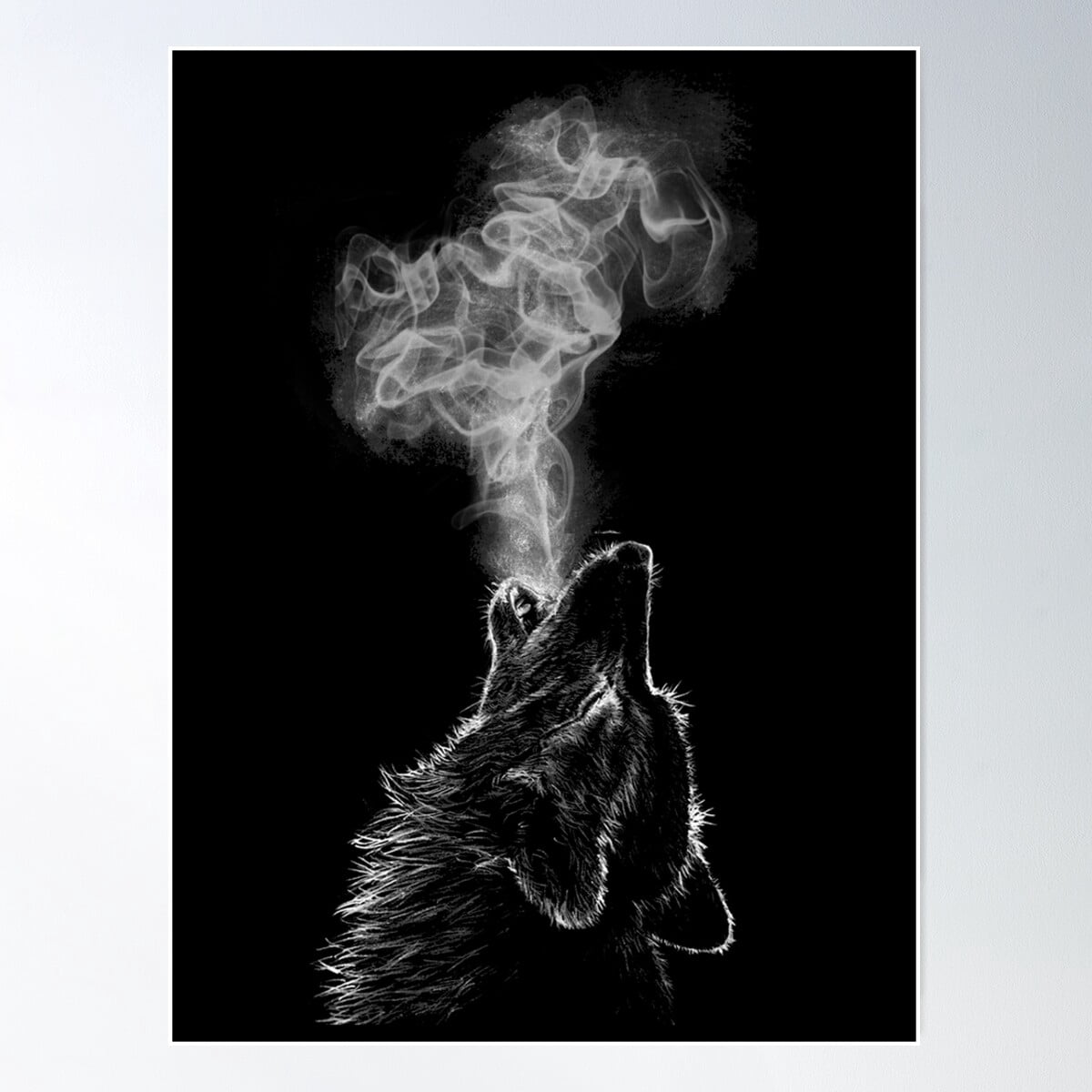 Howling Wolf Poster Wall Art, Modern Wall Decor For Living Room Bedroom ...