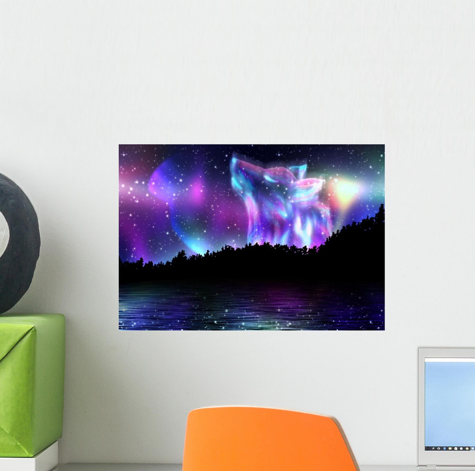 Howling Wolf Spirit Wall Mural by Wallmonkeys Peel and Stick Graphic ...