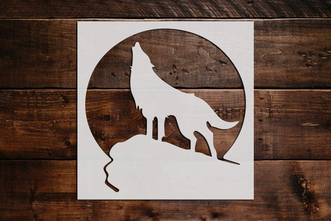 Howling Wolf Stencil DIY Reusable Craft and Painting Wall Stencils - 98 ...