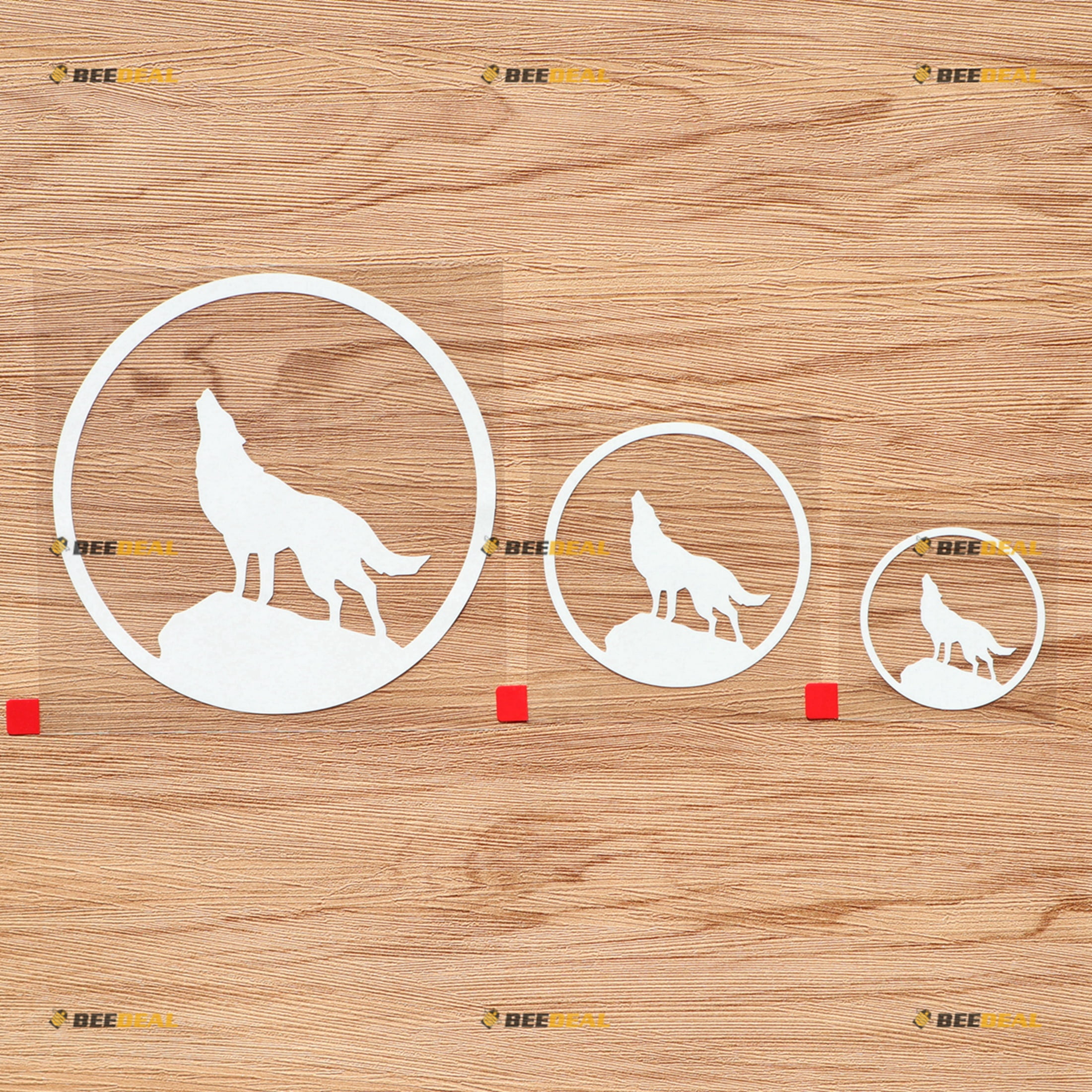 Howling Wolf Wolves Silhouette Decal Vinyl Sticker - 3 Pack White, 2 ...
