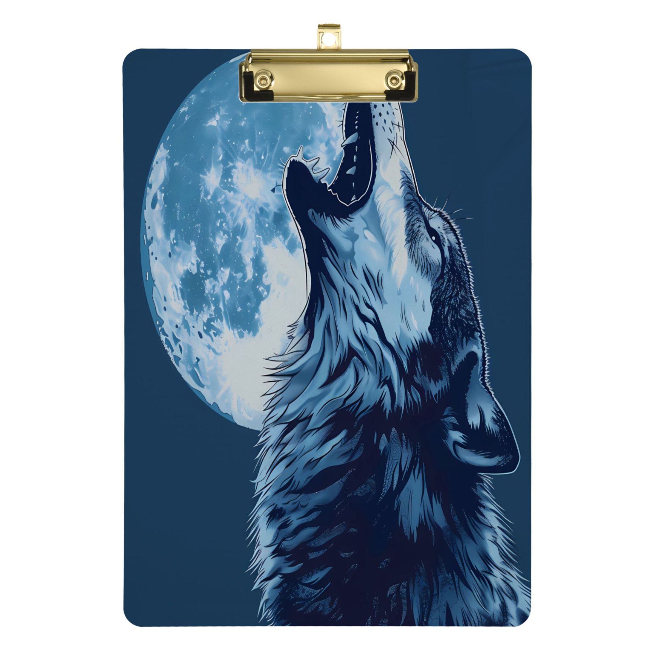 Howling Wolf and Moon Acrylic Clipboards A4 Standard Letter Size ...