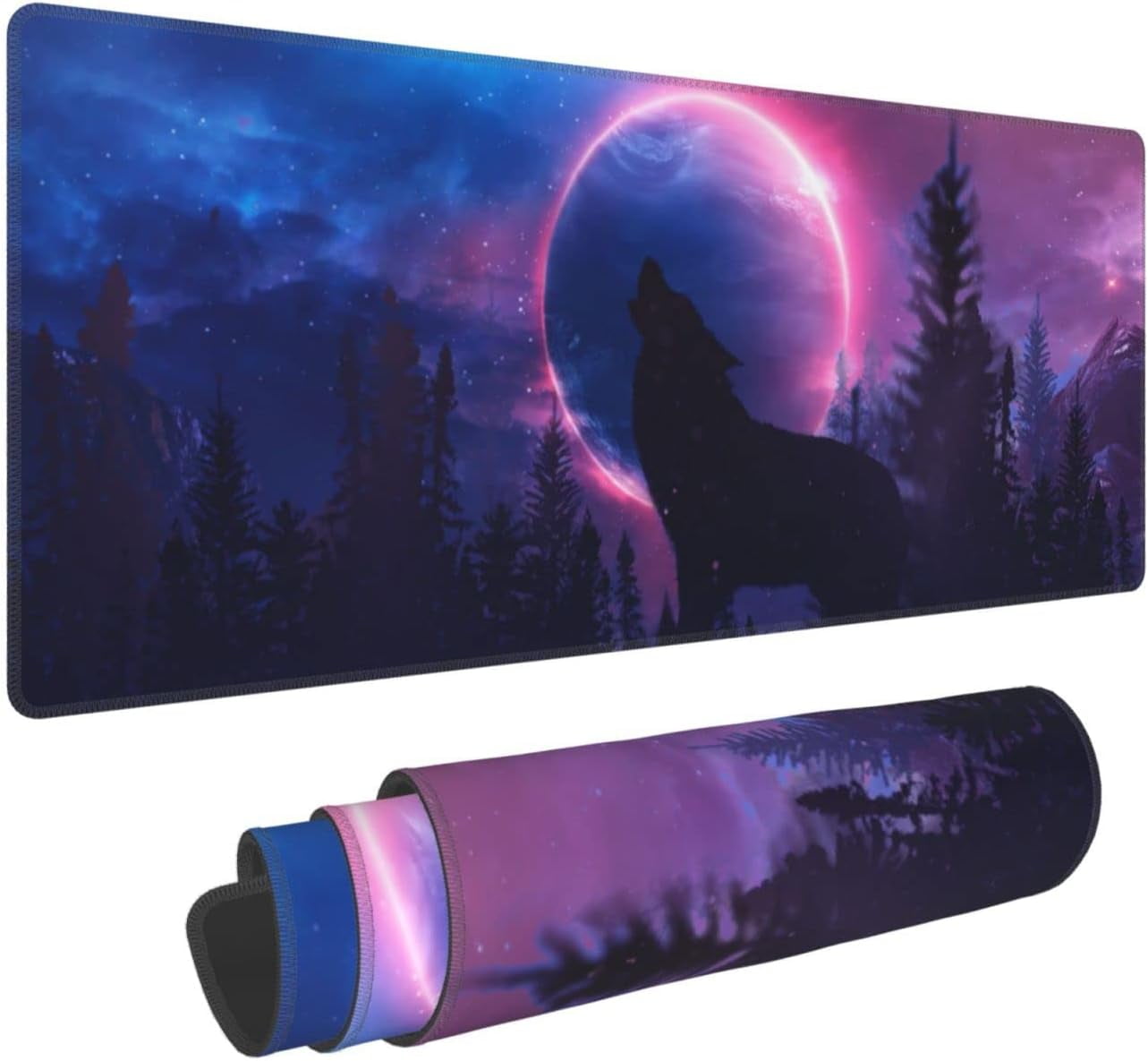 Howling Wolf in Wilderness Extended Professional Gaming Mouse Pad 31 ...