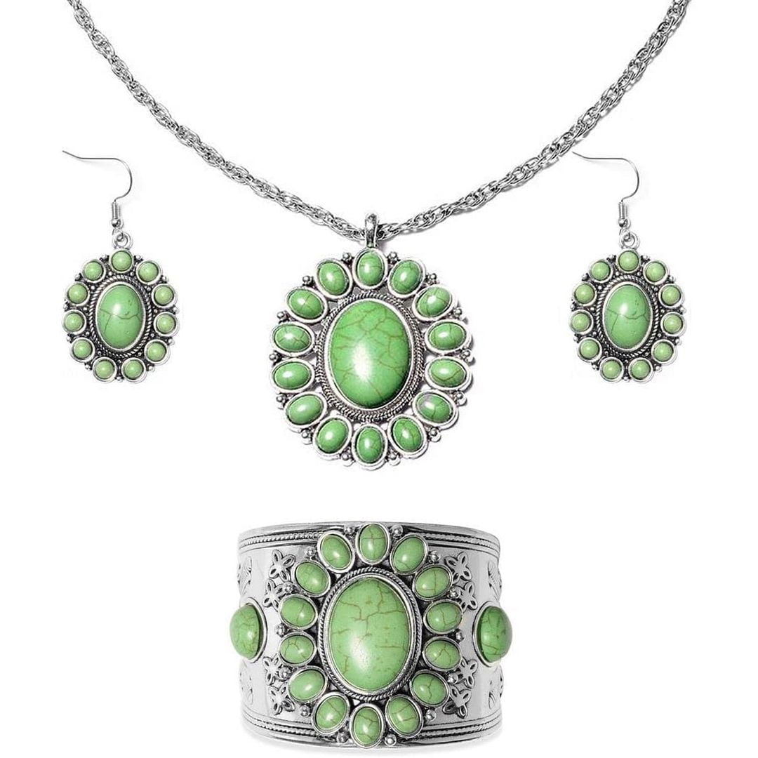 Howlite Jewelry Sets for Women - Turquoise Inspired Western Cowgirl ...