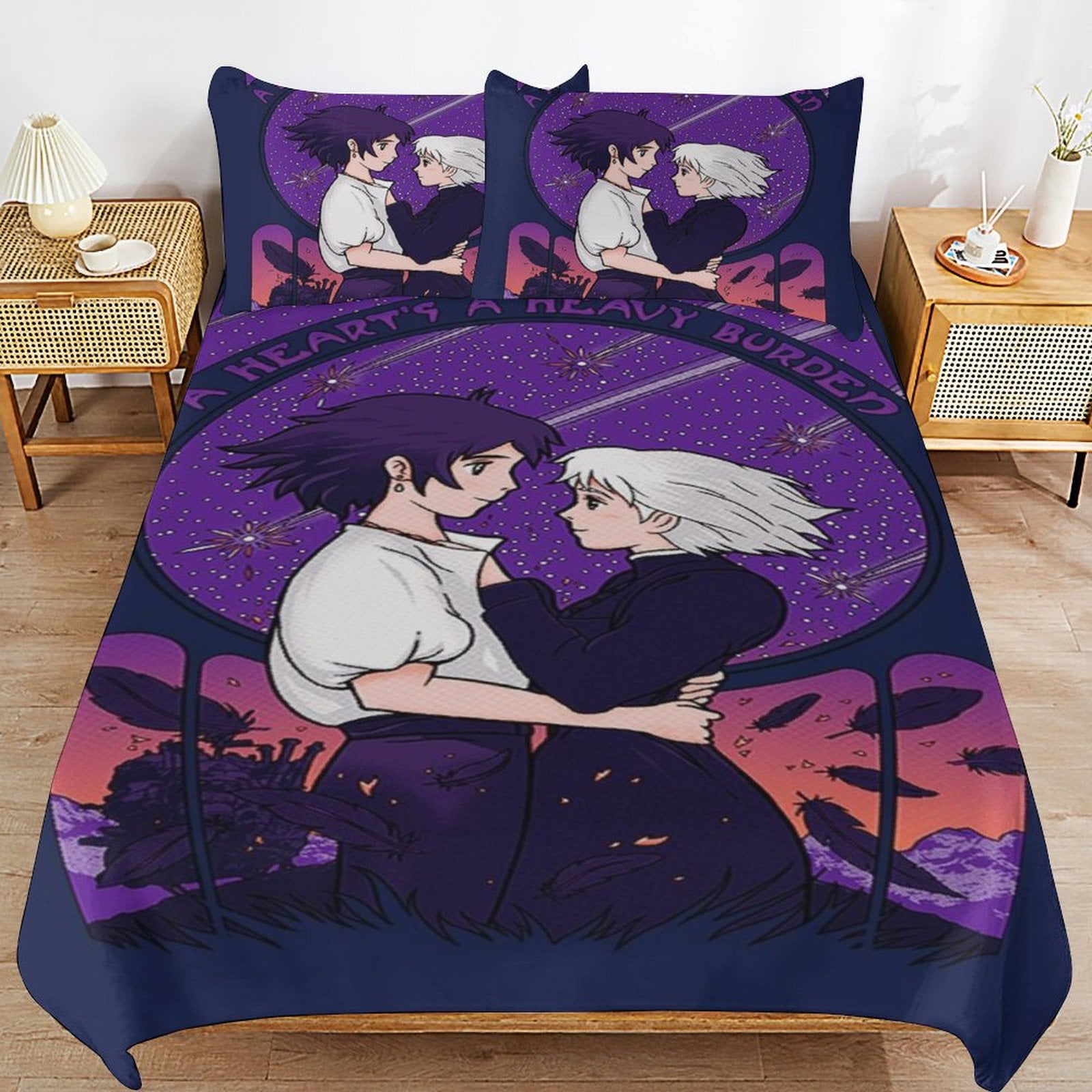 Howls Moving Castl 3 Piece Anime Comforter Bedding 1 Set Super Soft ...