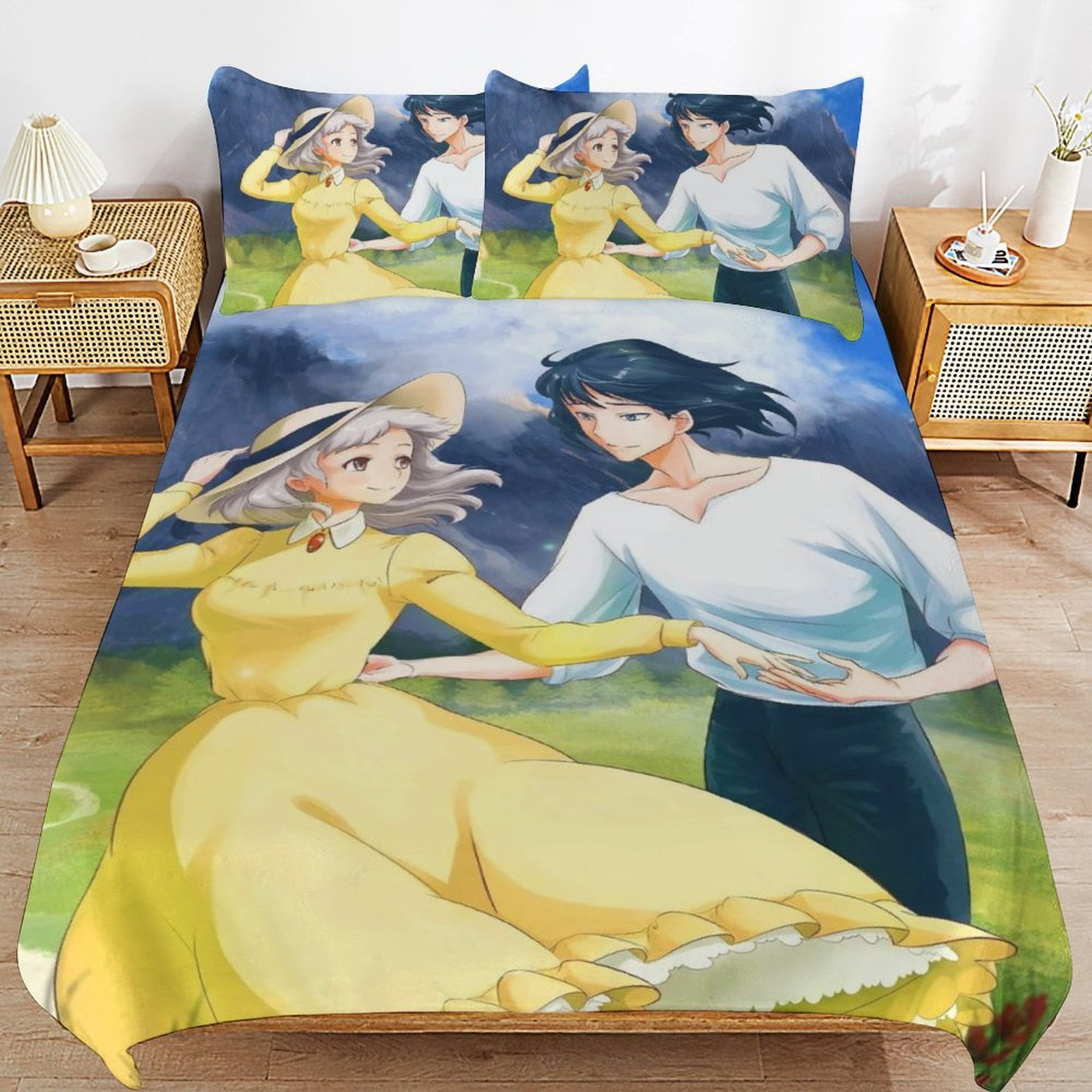 Howls Moving Castl 3 Piece Anime Comforter Bedding 1 Set Super Soft ...