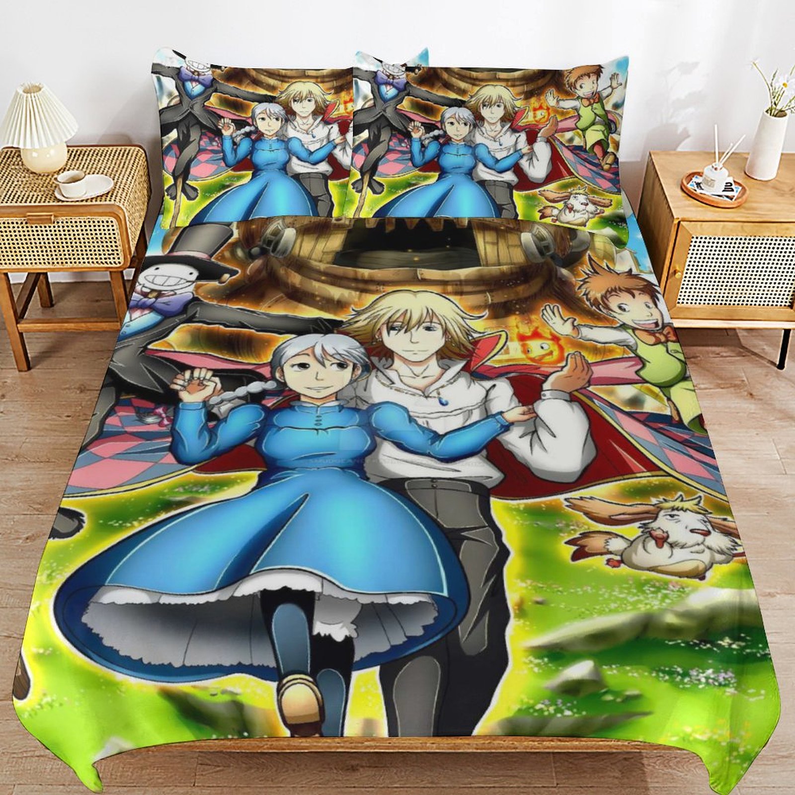 Howls Moving Castl 3 Piece Anime Comforter Bedding 1 Set Super Soft ...