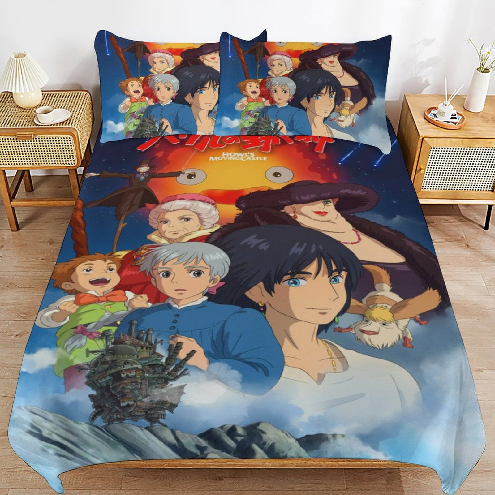 Howls Moving Castl 3 Piece Anime Comforter Bedding 1 Set Super Soft ...