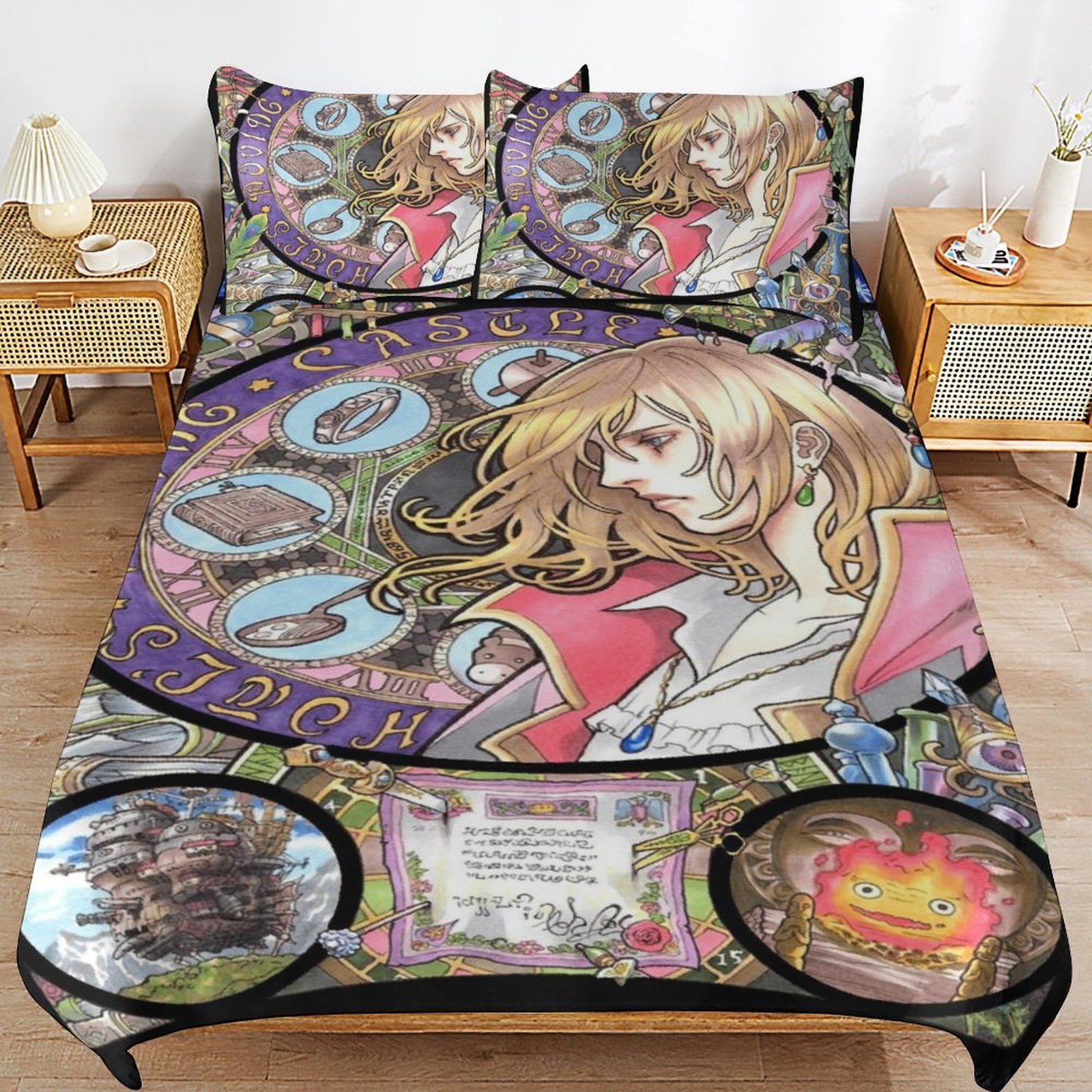 Howls Moving Castl 3 Piece Anime Comforter Bedding 1 Set Super Soft ...